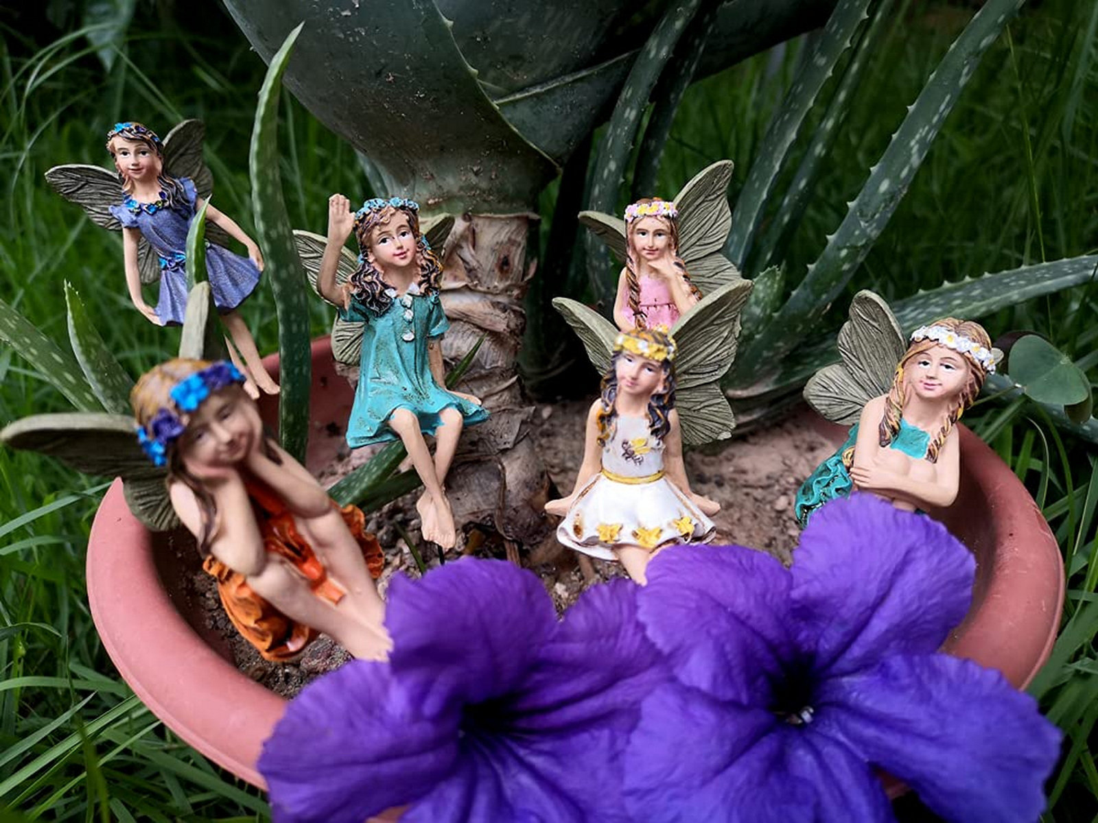 Dakota Fields Miniature Fairies Figurines Garden Lawn Decorations 6 Pcs ...