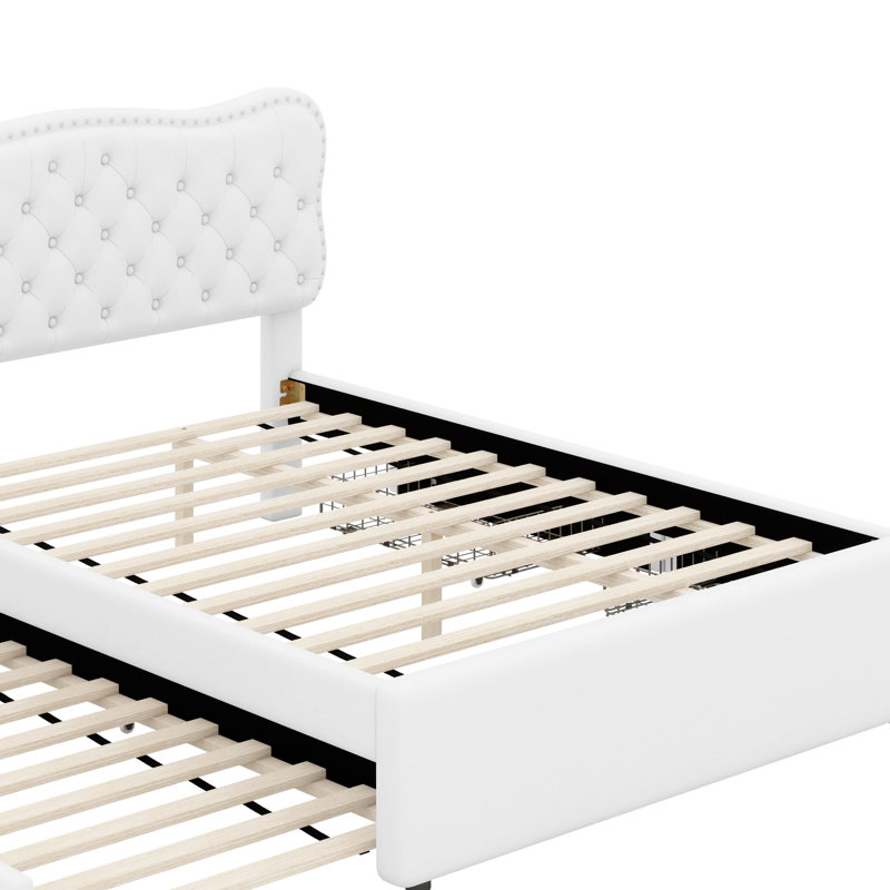 Red Barrel Studio® Aurora Queen Size Upholstery Platform Bed With ...