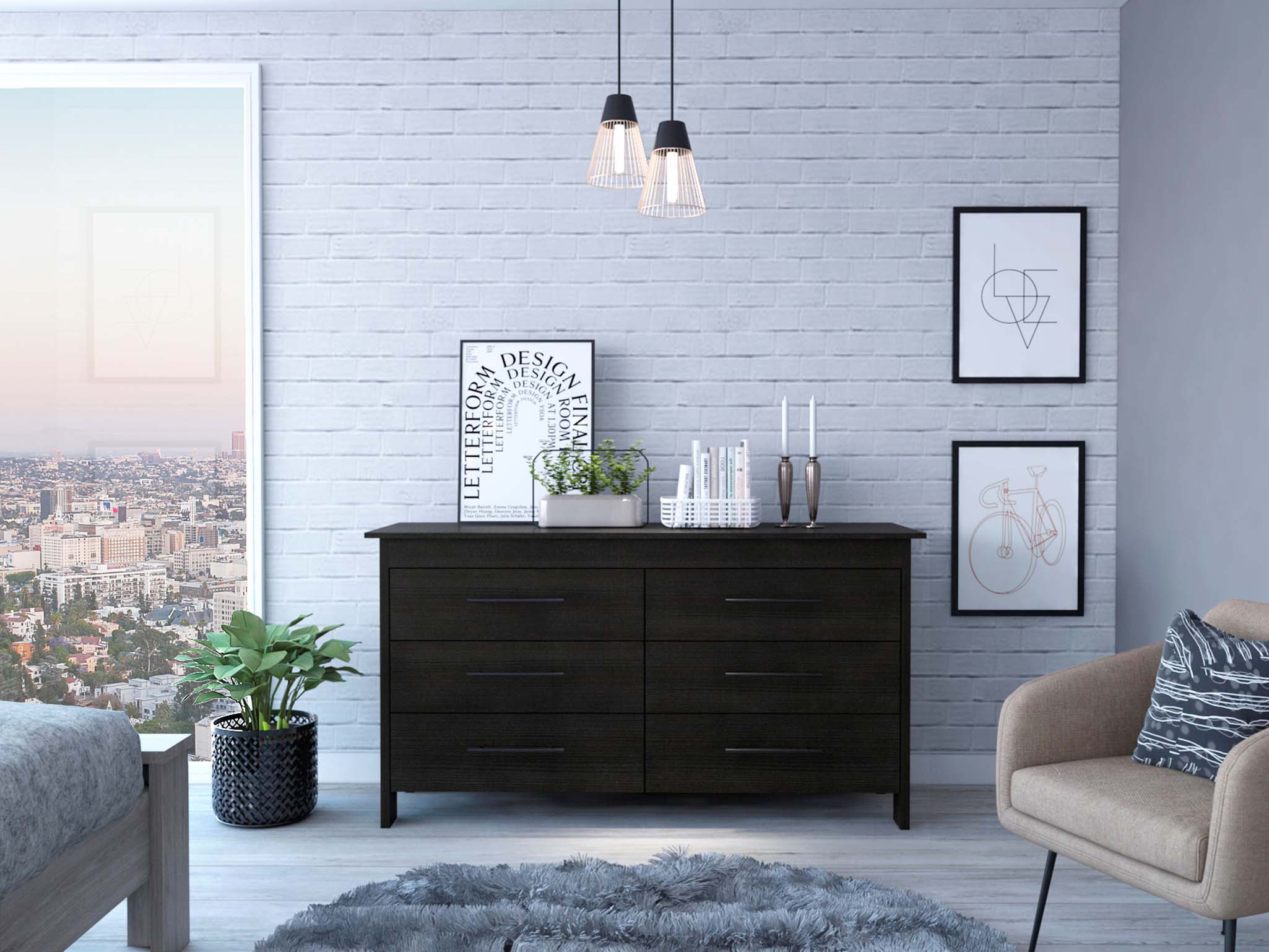 Latitude Run® 6 Drawer Double Dresser Wezz, Spacious and Stylish ...