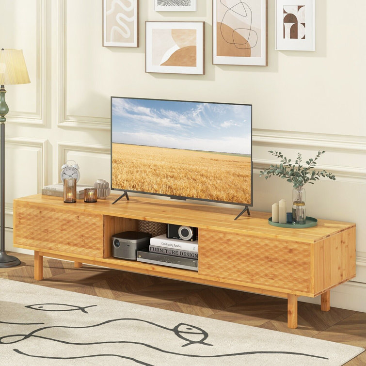 Alpen Home Bamboo TV Stand For Tvs 160Cm Mid Century Modern TV Console ...