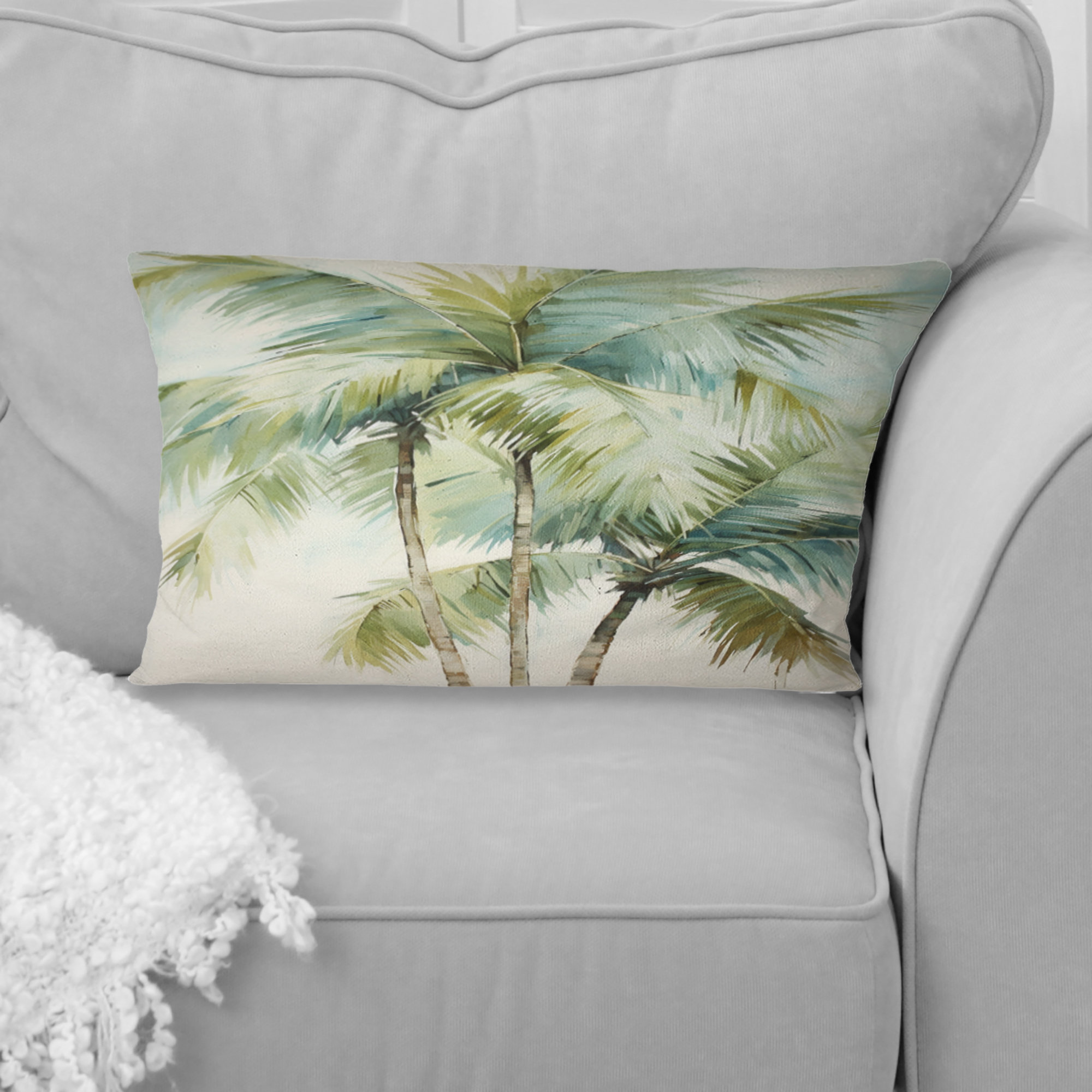 Design Art Green Minimalism Palm Trees I - Palms & Palm Trees Printed ...