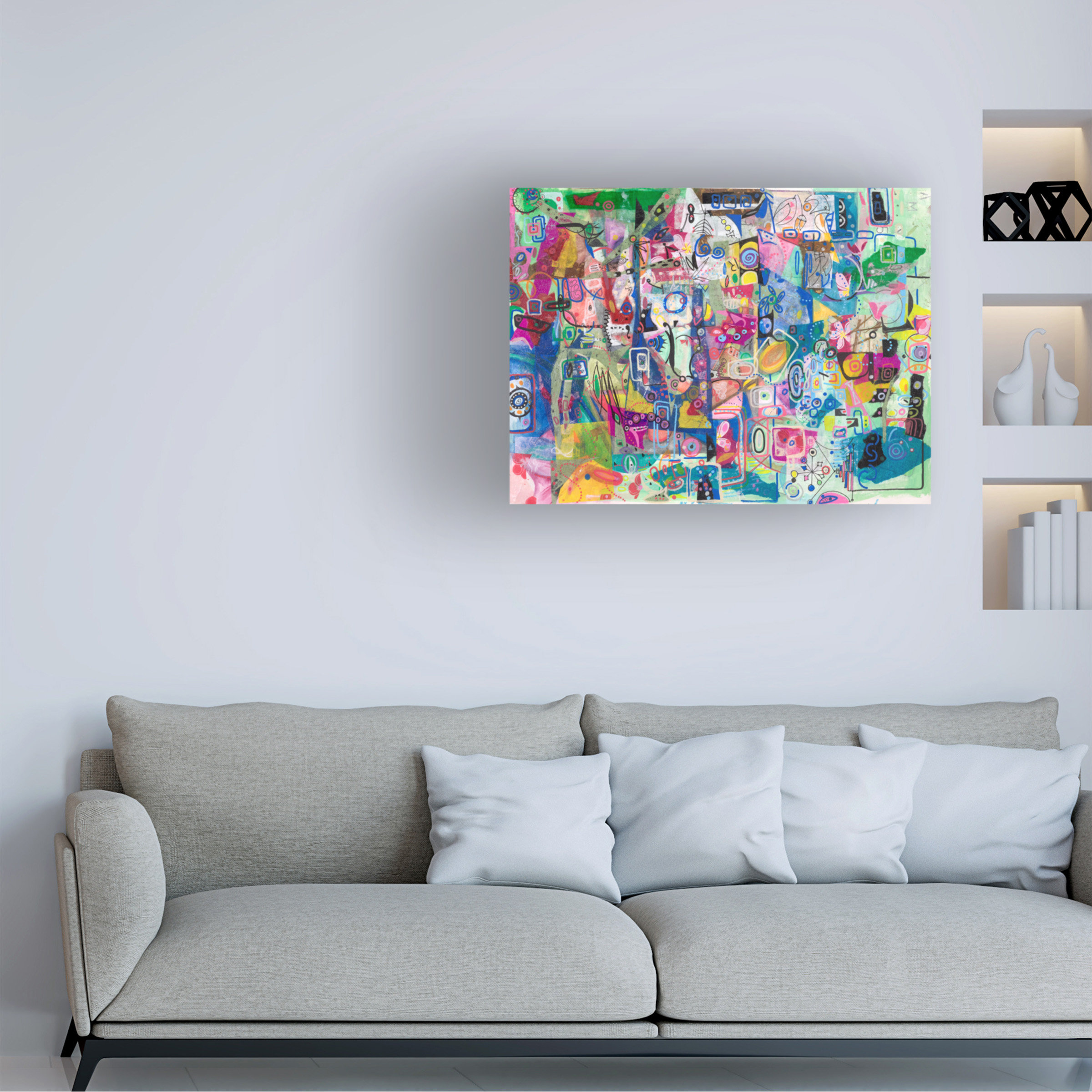 Wrought Studio™ Abstract Amoeba On Canvas by Ellen Kossoff Print | Wayfair