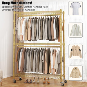 Rebrilliant Kaylia 47.2'' Metal Rolling Clothing Rack & Reviews | Wayfair