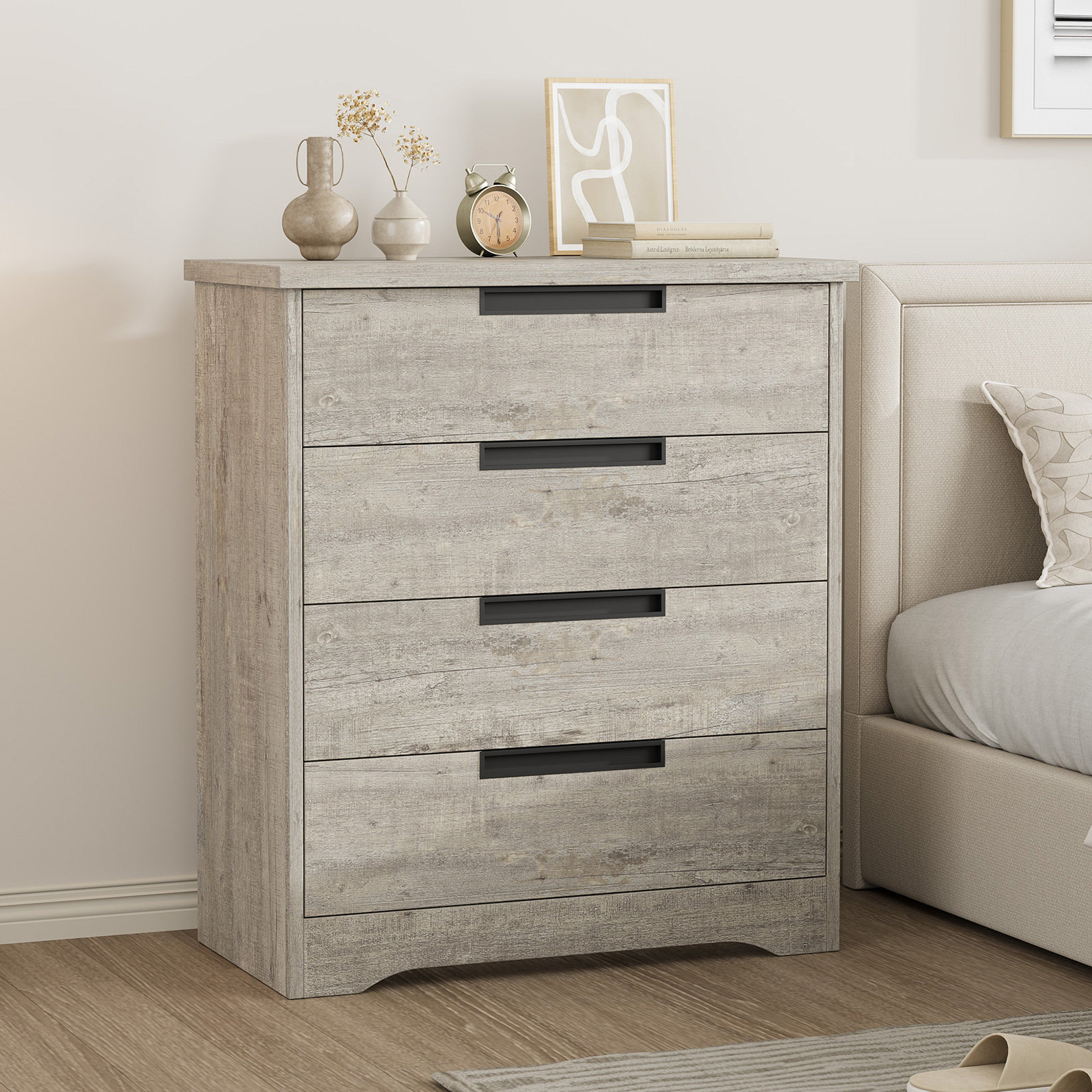 Winston Porter 4 Drawer Dresser For Bedroom, Dresser Chest Of Drawers ...