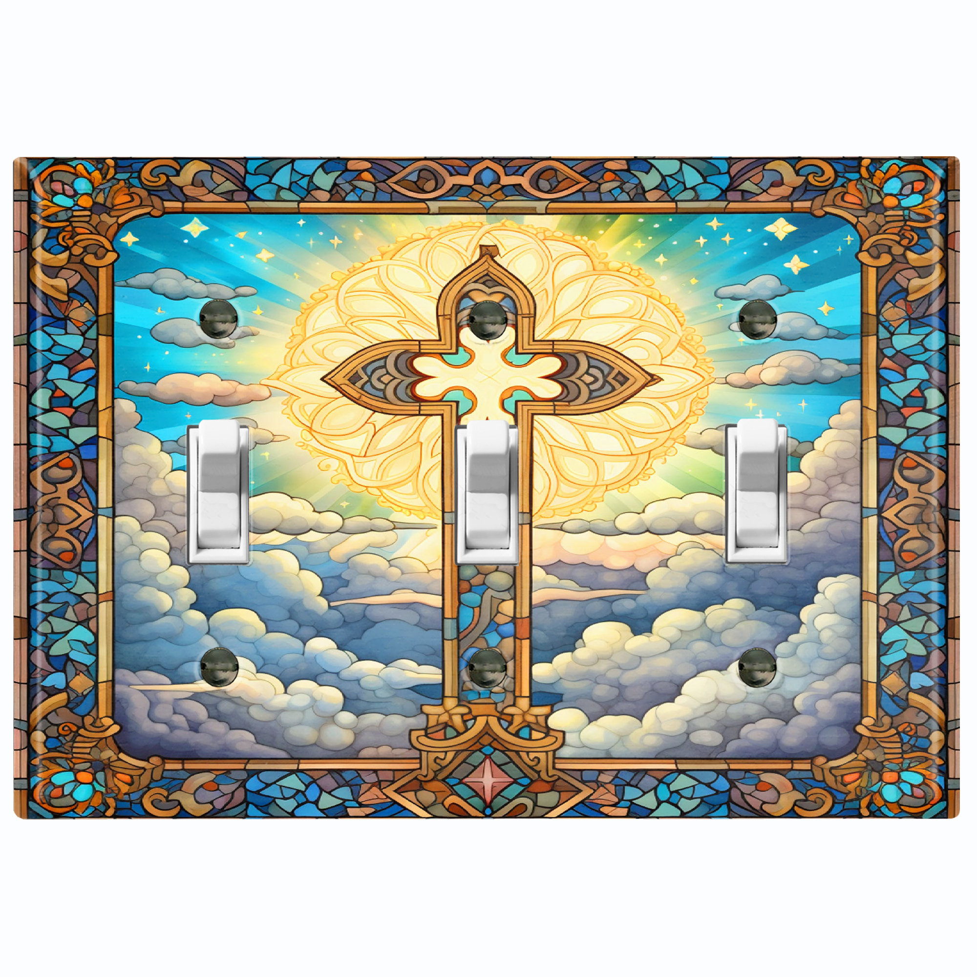 WorldAcc Religious Themed 3 - Gang Toggle Light Switch Standard Wall ...