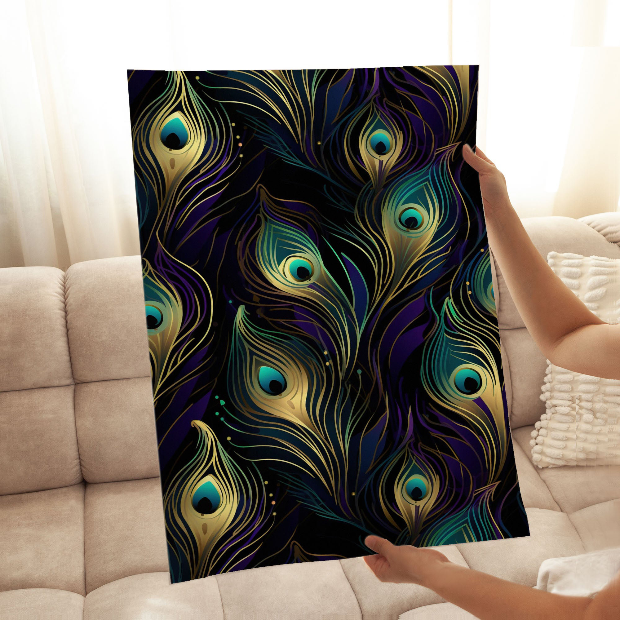 Winston Porter Animals Peacock Pattern III Modern Unframed Art Print ...