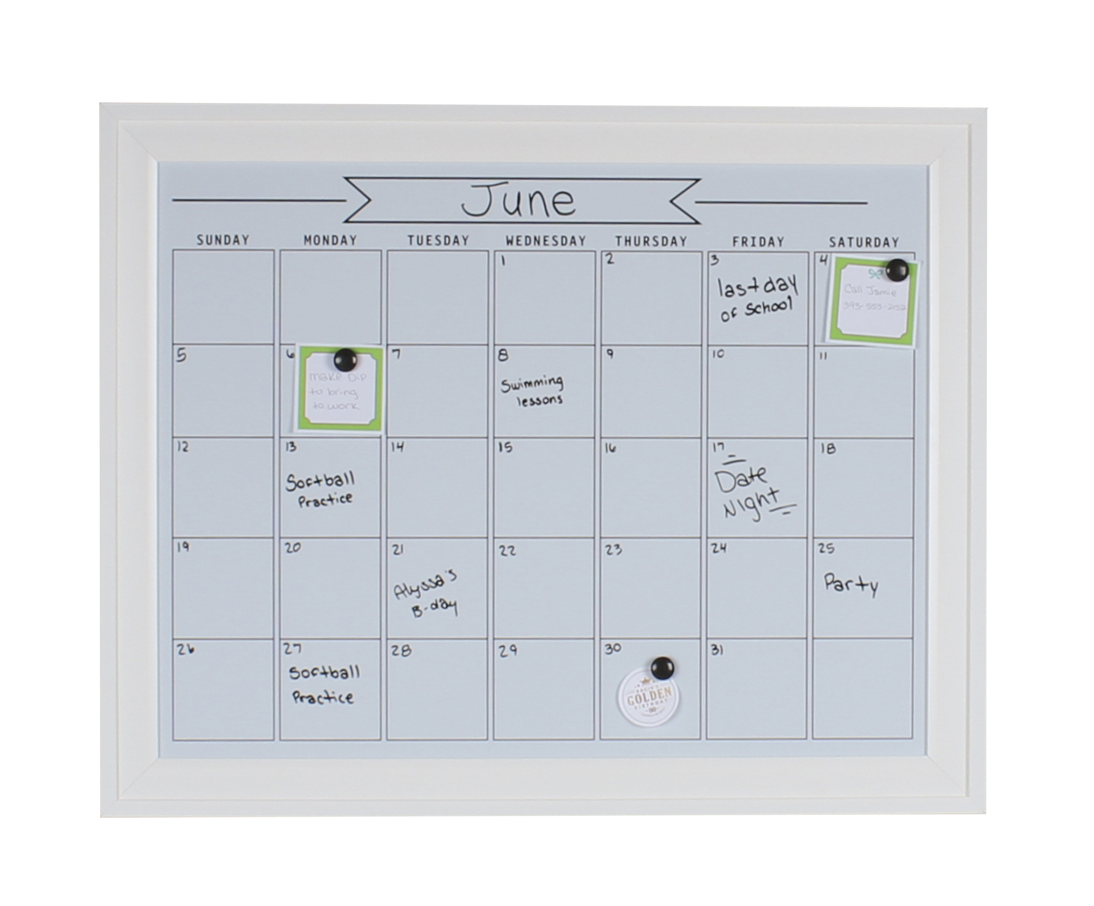 Charlton Home® Magnetic Wall Mounted Calendar Board & Reviews | Wayfair