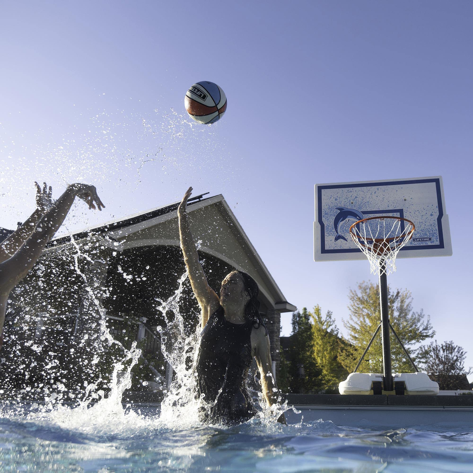 JETEHO Poolside Portable Basketball Hoop, 44-Inch Impact Backboard ...