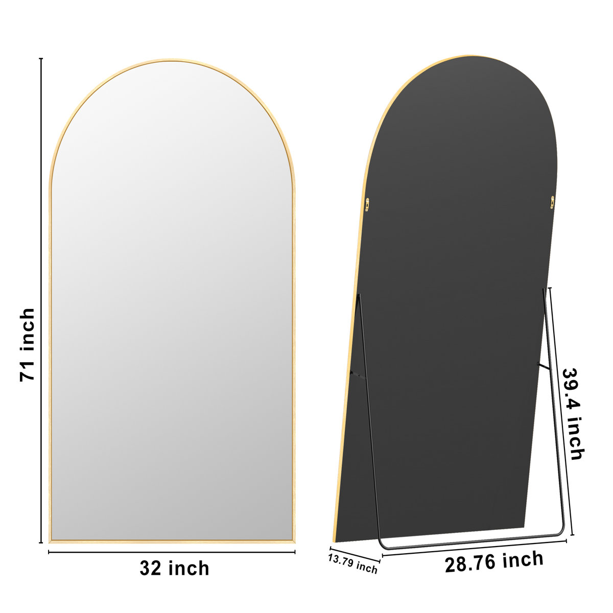 Latitude Run® Large Arch Full Length Mirror with 3 Mounting Method ...