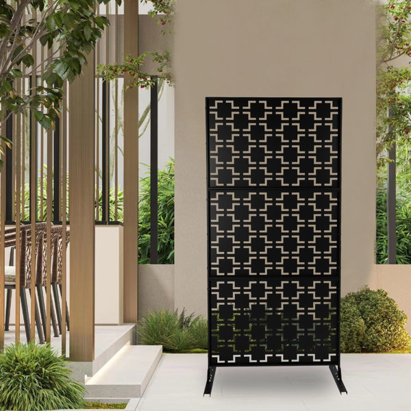 FRONG 74.8"H Decorative Metal Privacy Screen for Indoors and Outdoors ...