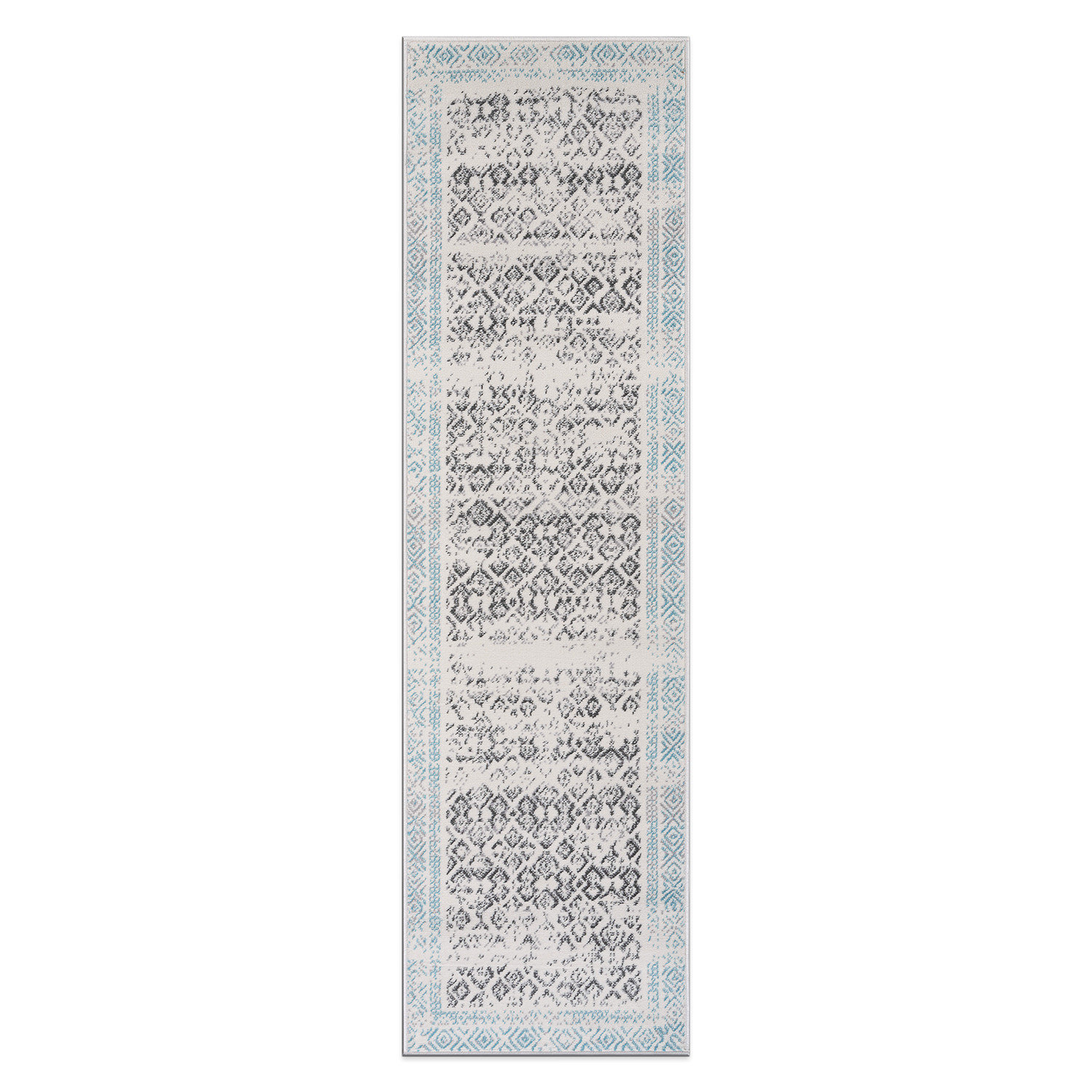 Wrought Studio™ Dionta Moroccan Ivory/Gray/Blue Area Rug | Wayfair