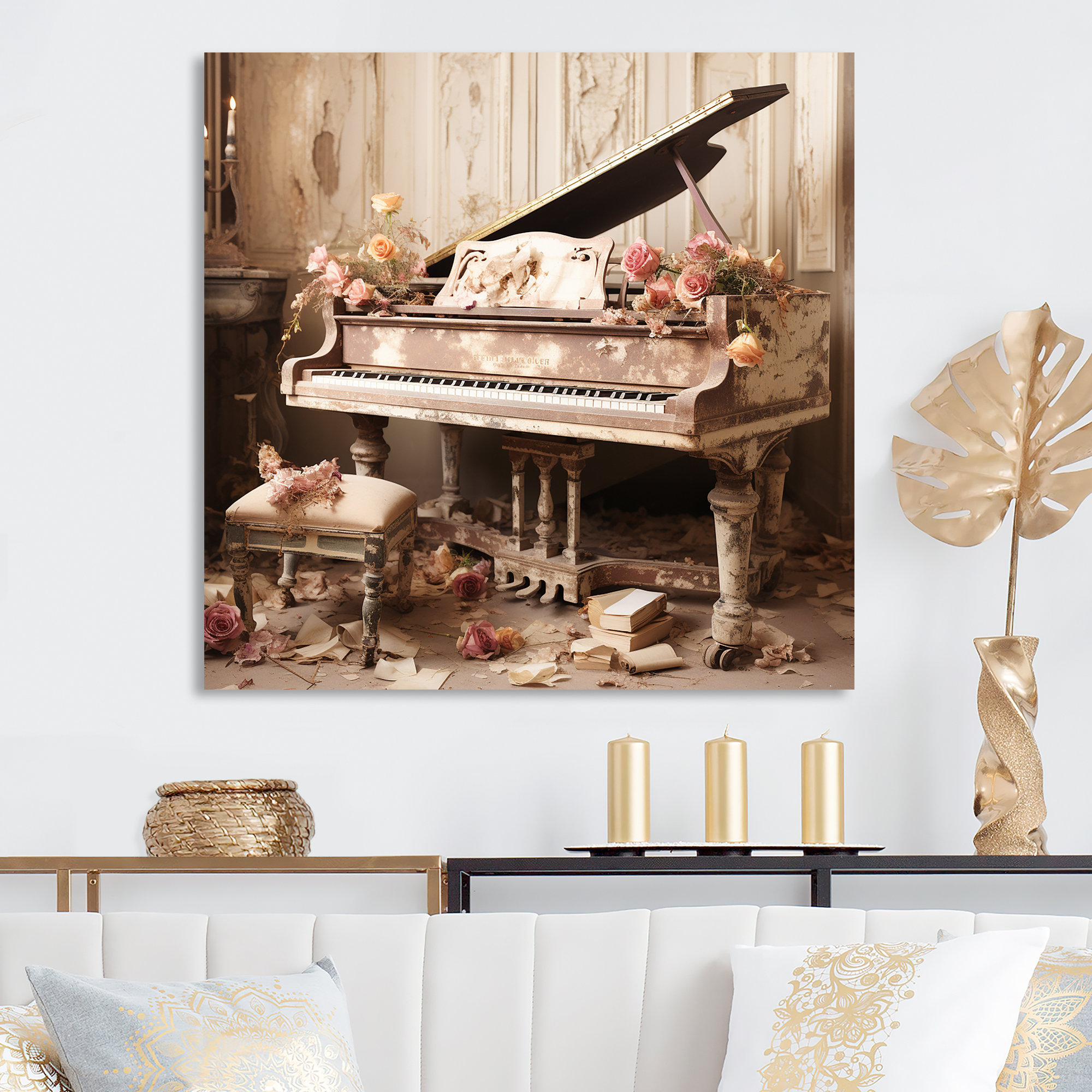August Grove® Vintge Piano Romantic Melodies 1 - Piano Metal Wall Art ...