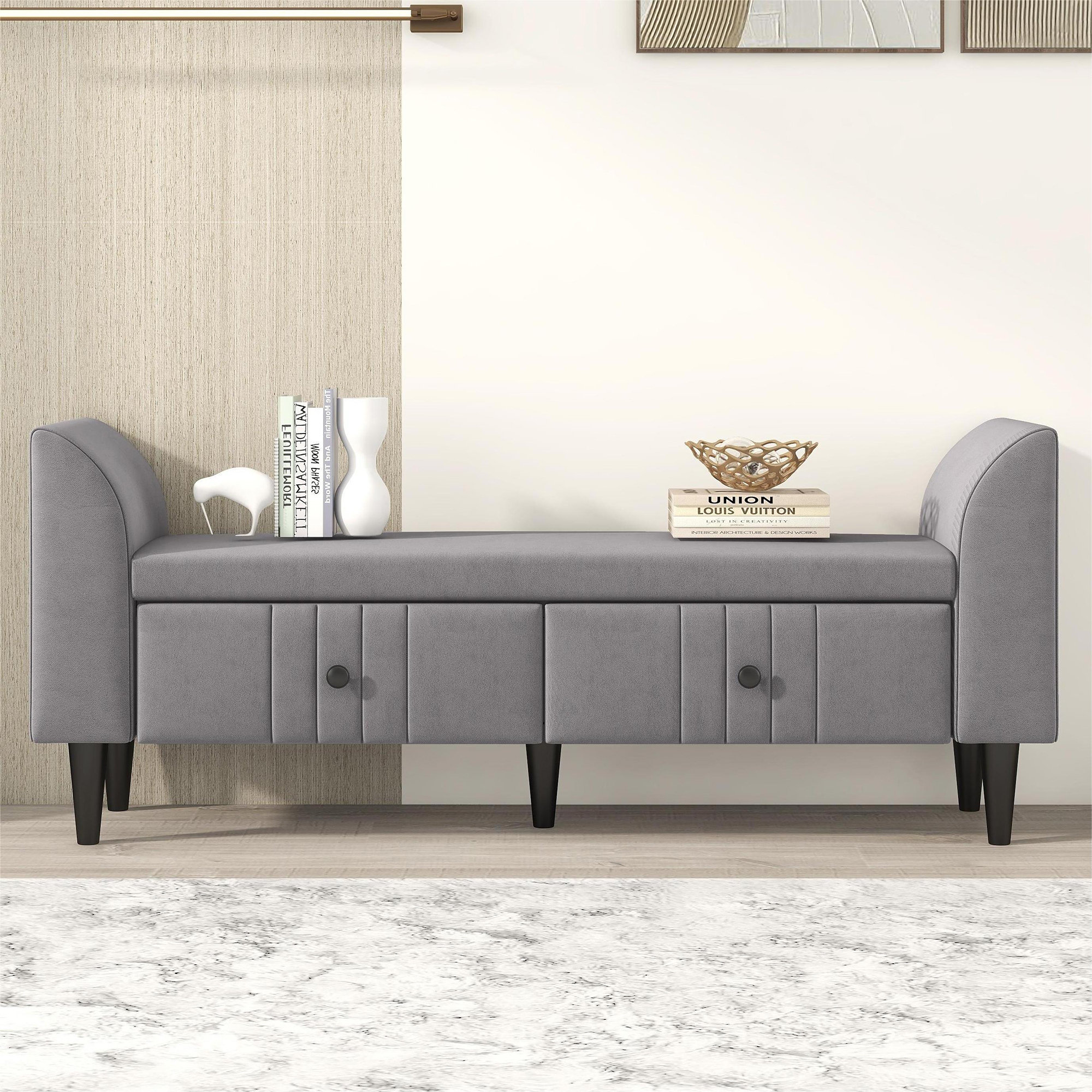 Latitude Run® Keyunta Upholstered Bench, Storage Bench, Bed Bench ...