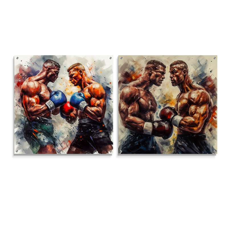 Lark Manor™ Legendary Fight I - Men Acrylic Wall Art Glass Set Of 2 ...