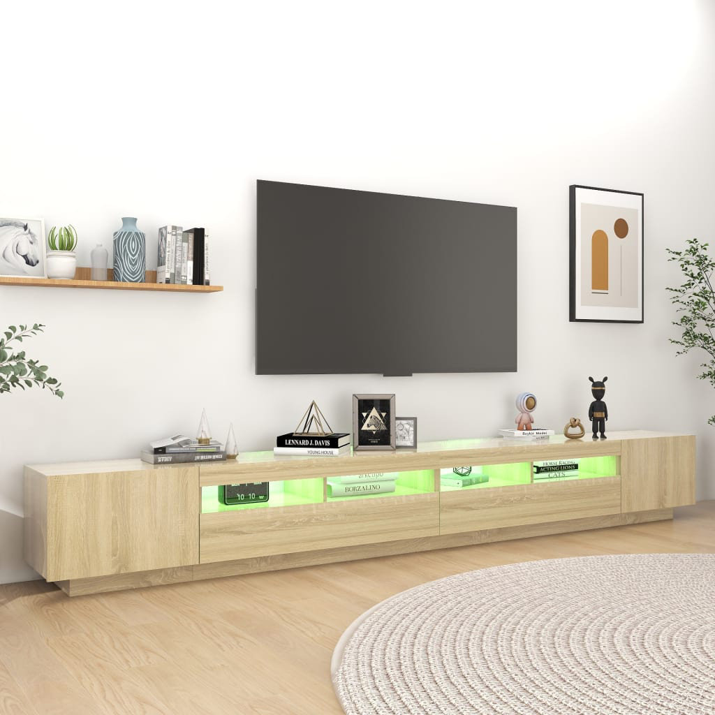 Metro Lane Lafollette TV Stand with LED Lights HiFi Entertainment ...
