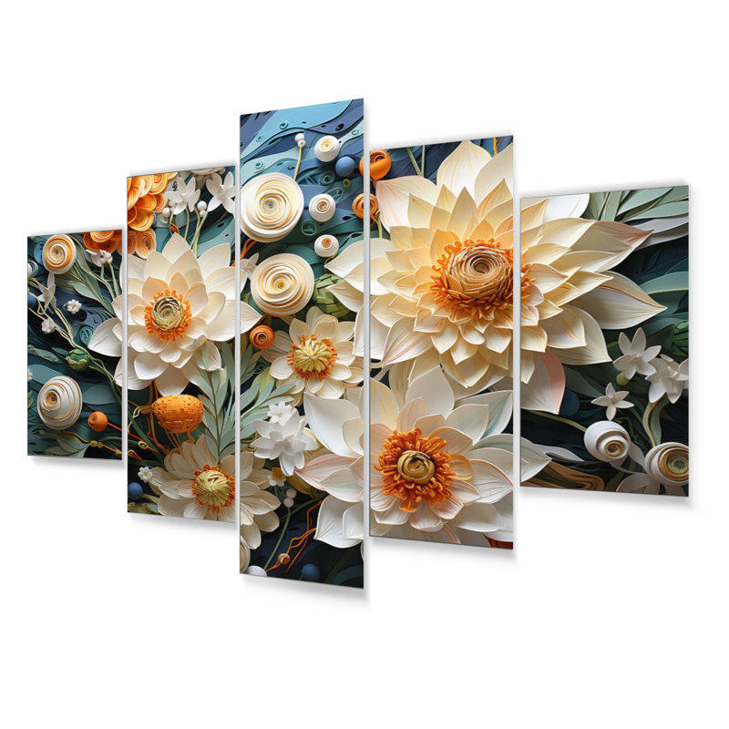 Design Art Asian Art Koi Dance I - Asian Metal Wall Decor Set | Wayfair
