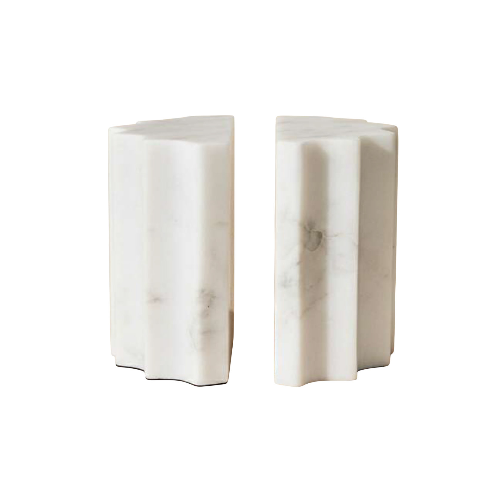 Joss & Main Cole and Grey Marble Ribbed White Decorative Bookends with ...