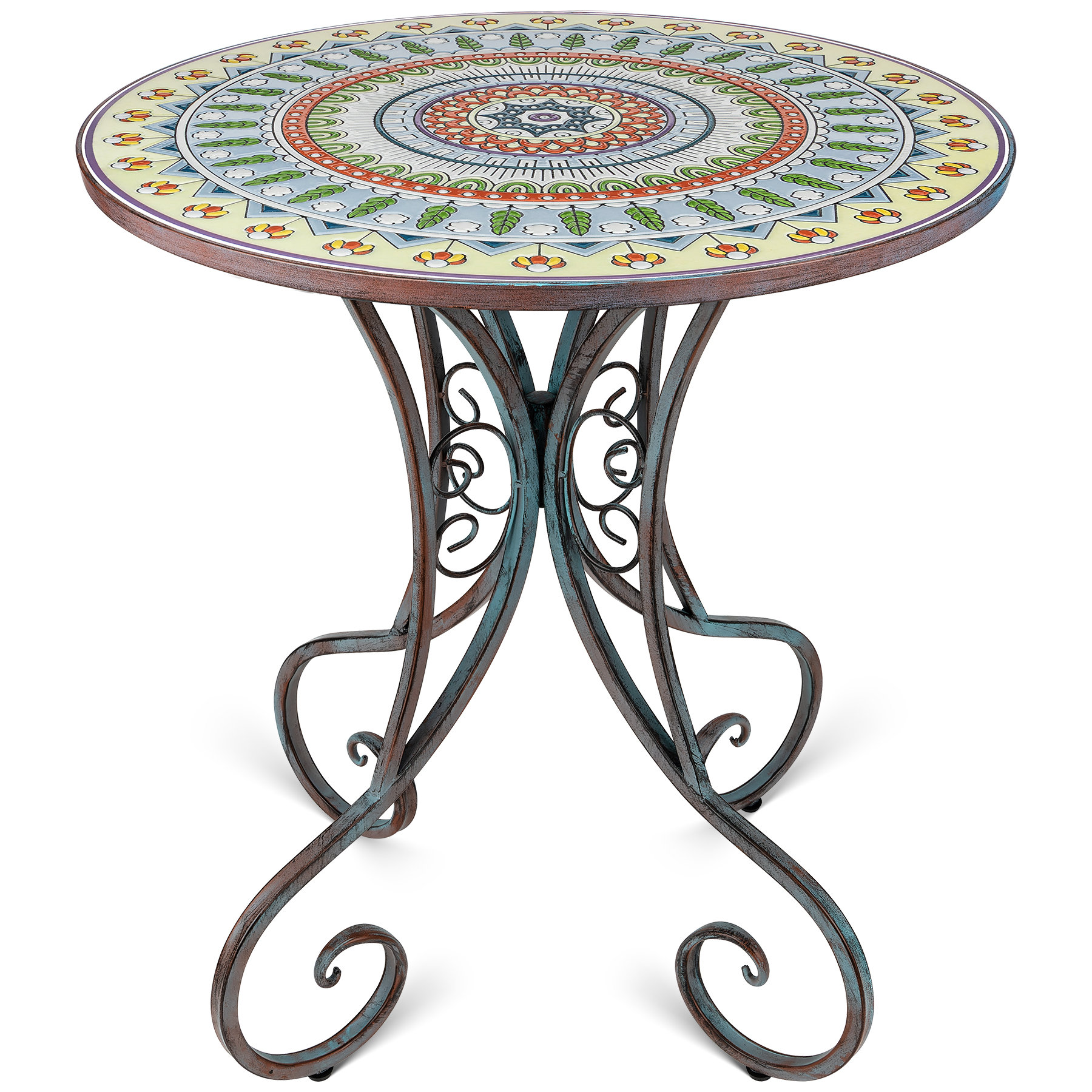 Charlton Home® Indoor/Outdoor Bistro Tables, 24" Round Mosaic Coffee ...