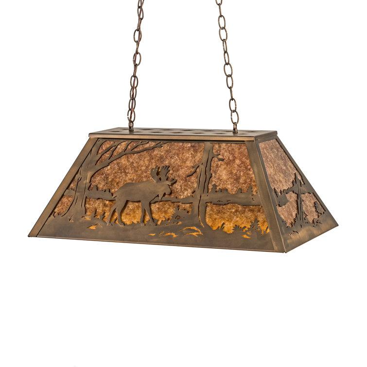 Loon Peak® Mildred 6 - Light Antique Copper Pool Table Lights Pendant ...