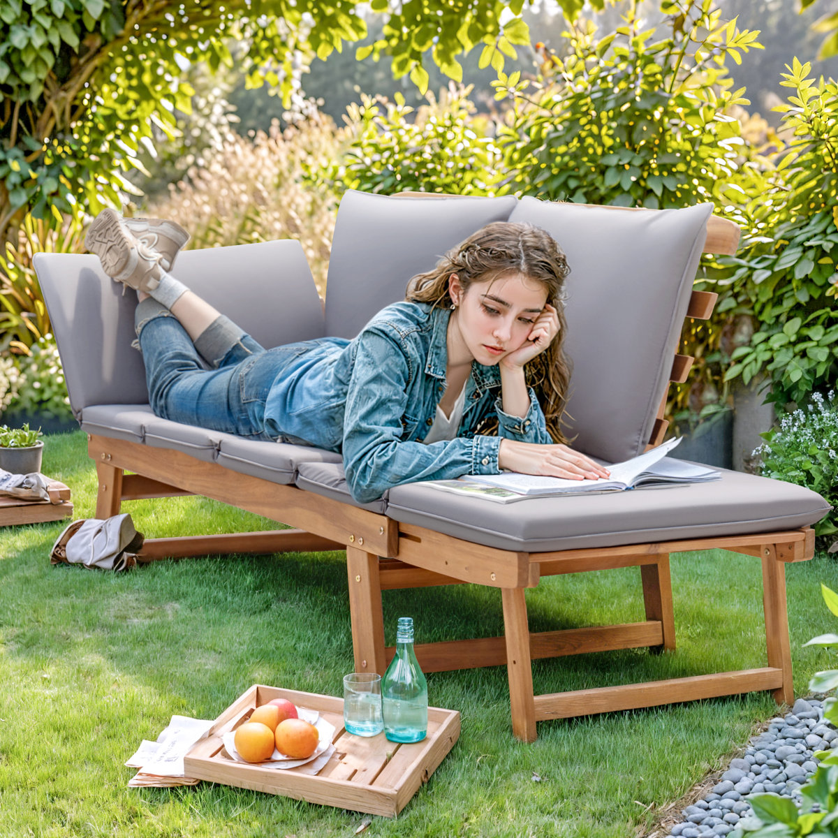 Ebern Designs Kenessa 77.9" Wide Outdoor Straight Patio Sofa with ...