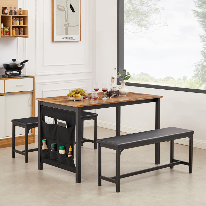 17 Stories Vidala 63" Dining Table Set Extendable Kitchen Room Table ...