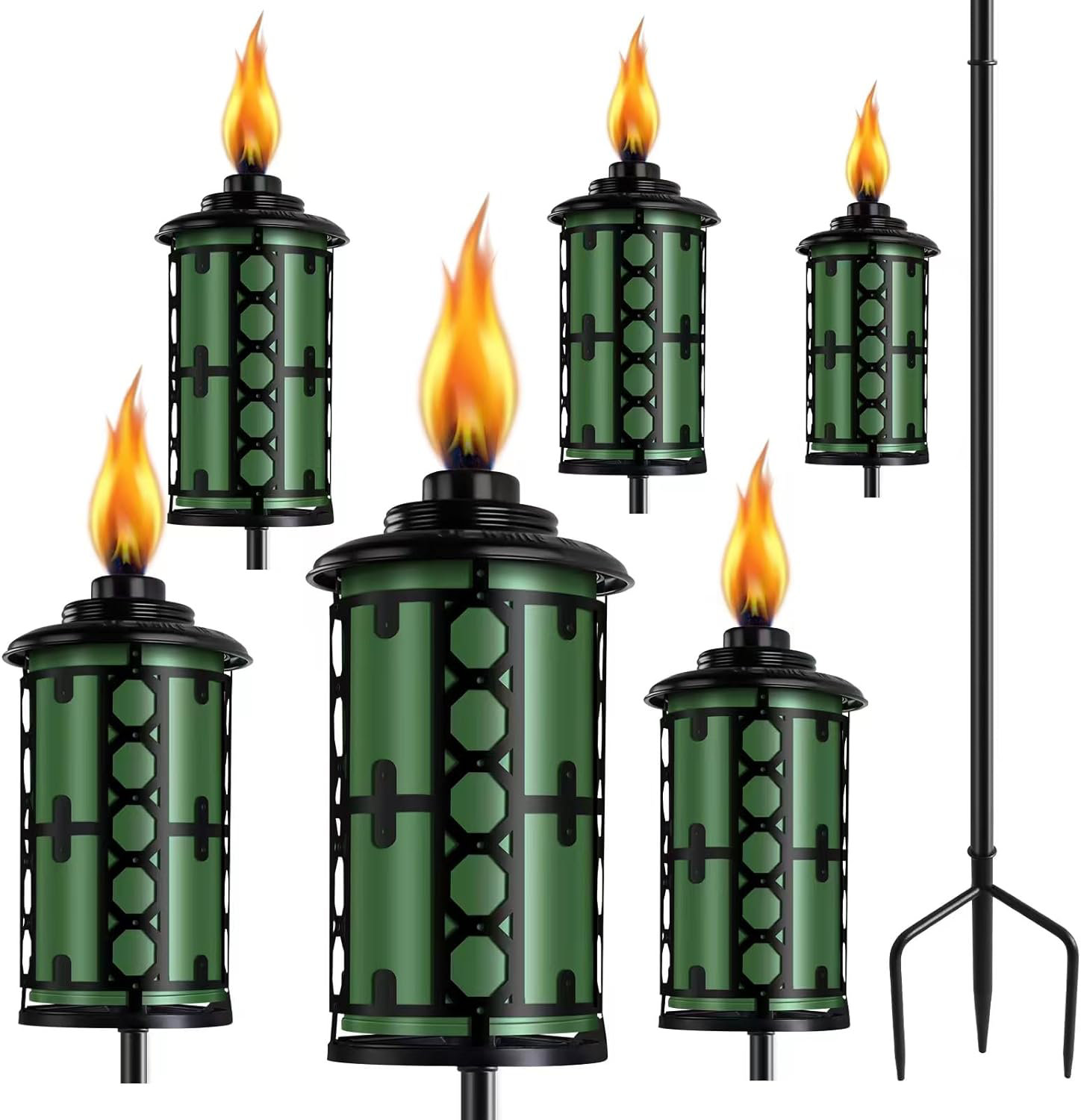 AGROTECH AVS 16oz Home Garden Torch, 6 Pack Outdoor Metal Torch Garden ...