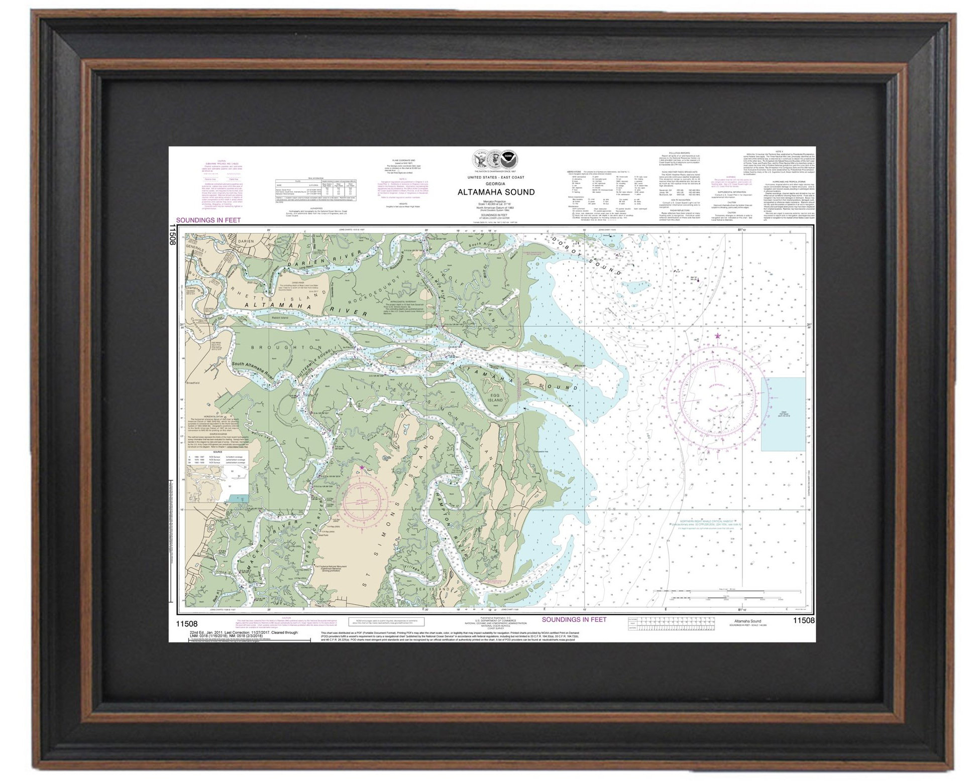Longshore Tides Altamaha Sound | Nautical Chart | Framed Print | Wayfair