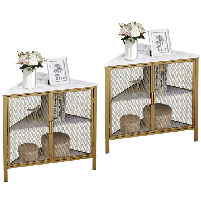 Trent Austin Design® Kempst 2 Pieces Corner Storage Cabinet Set 3-Tier ...