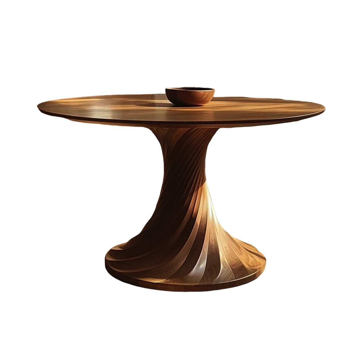 Organix Pattern 39.37" Creative Brown Solid Wood Round Dining Table ...