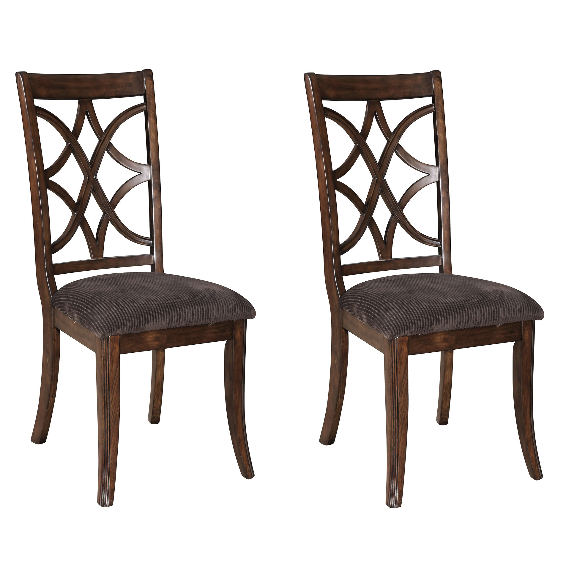 Hokku Designs Dark Walnut And Brown Microfiber Dining Chairs, Of 2 ...