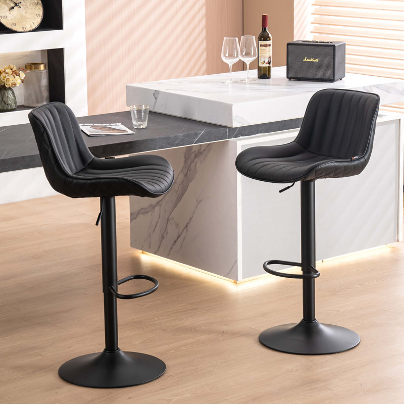 Latitude Run® Brinitta Modern Swivel Adjustable Height Bar Stools ...