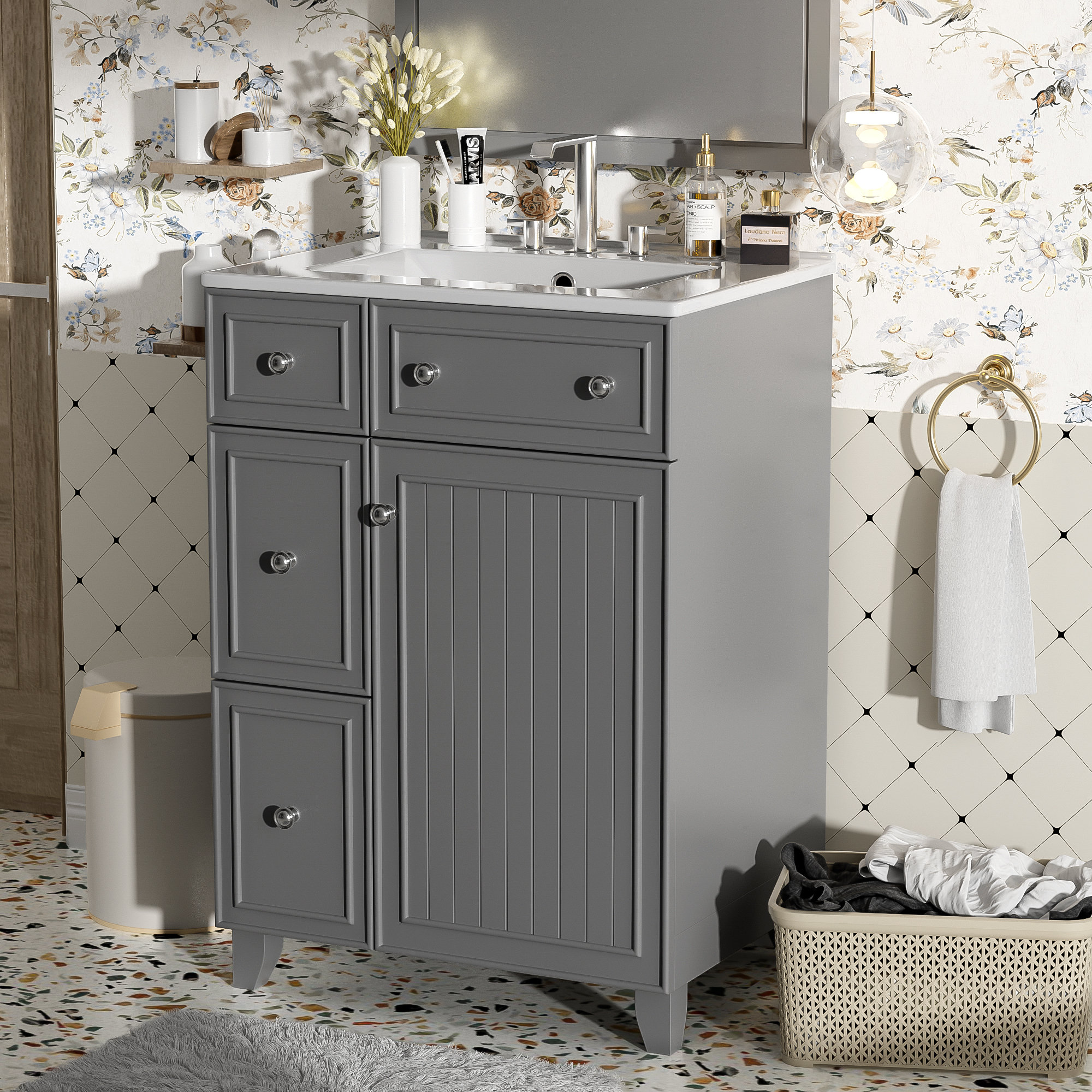 Winston Porter Norreen 24" Single Bathroom Vanity Set & Reviews | Wayfair