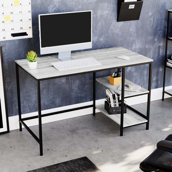 Borough Wharf Sylvie Industrial Style Computer Desk With Storage ...