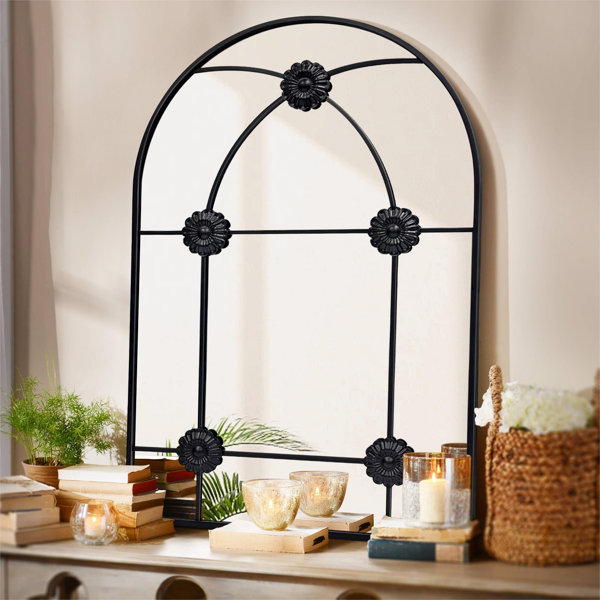 Williston Forge Joudy Metal Flat Wall Mirror, Farmhouse Window Frame ...