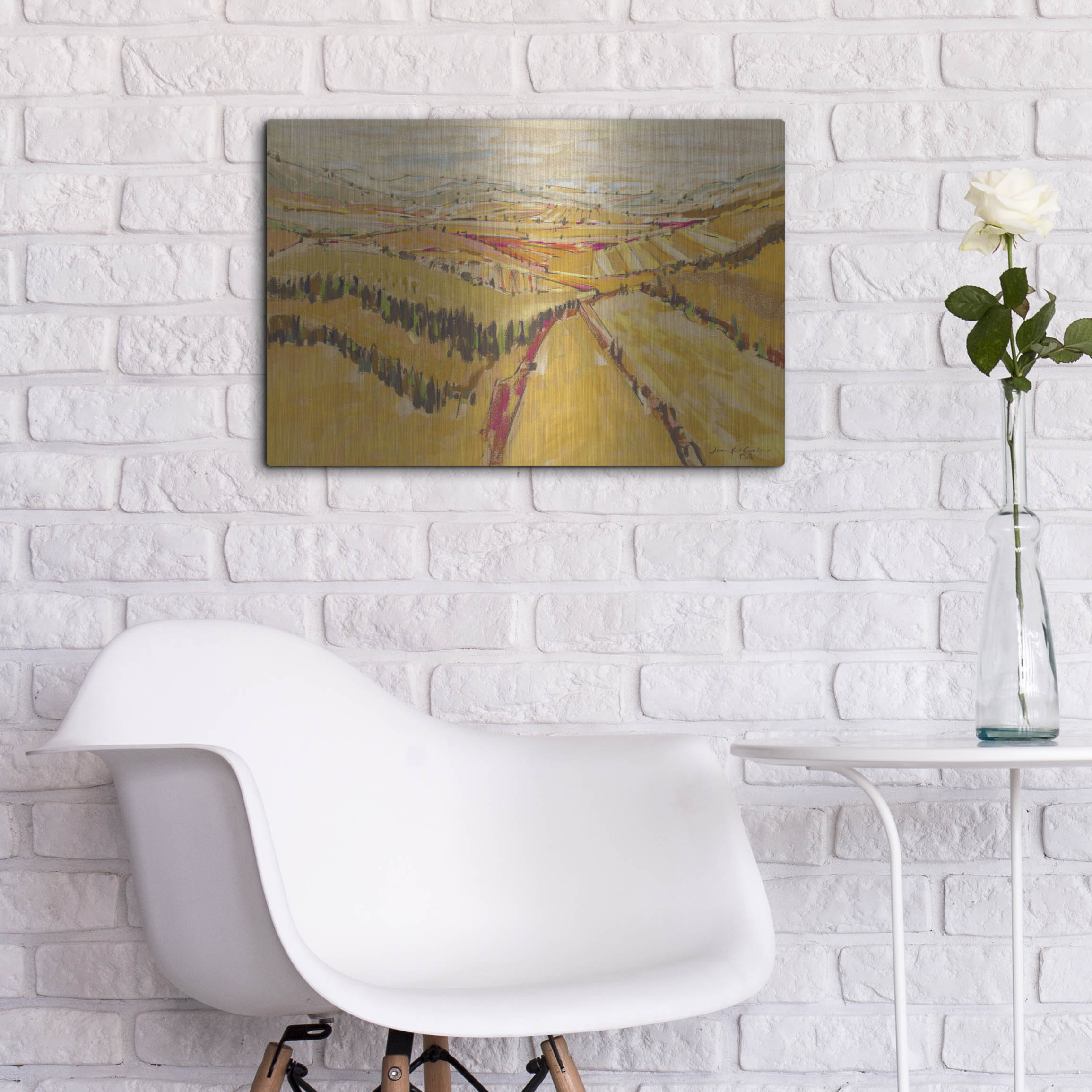 Luxe Metal Art 'Patchwork Hills VIII' By Jennifer " Patchwork Hills ...