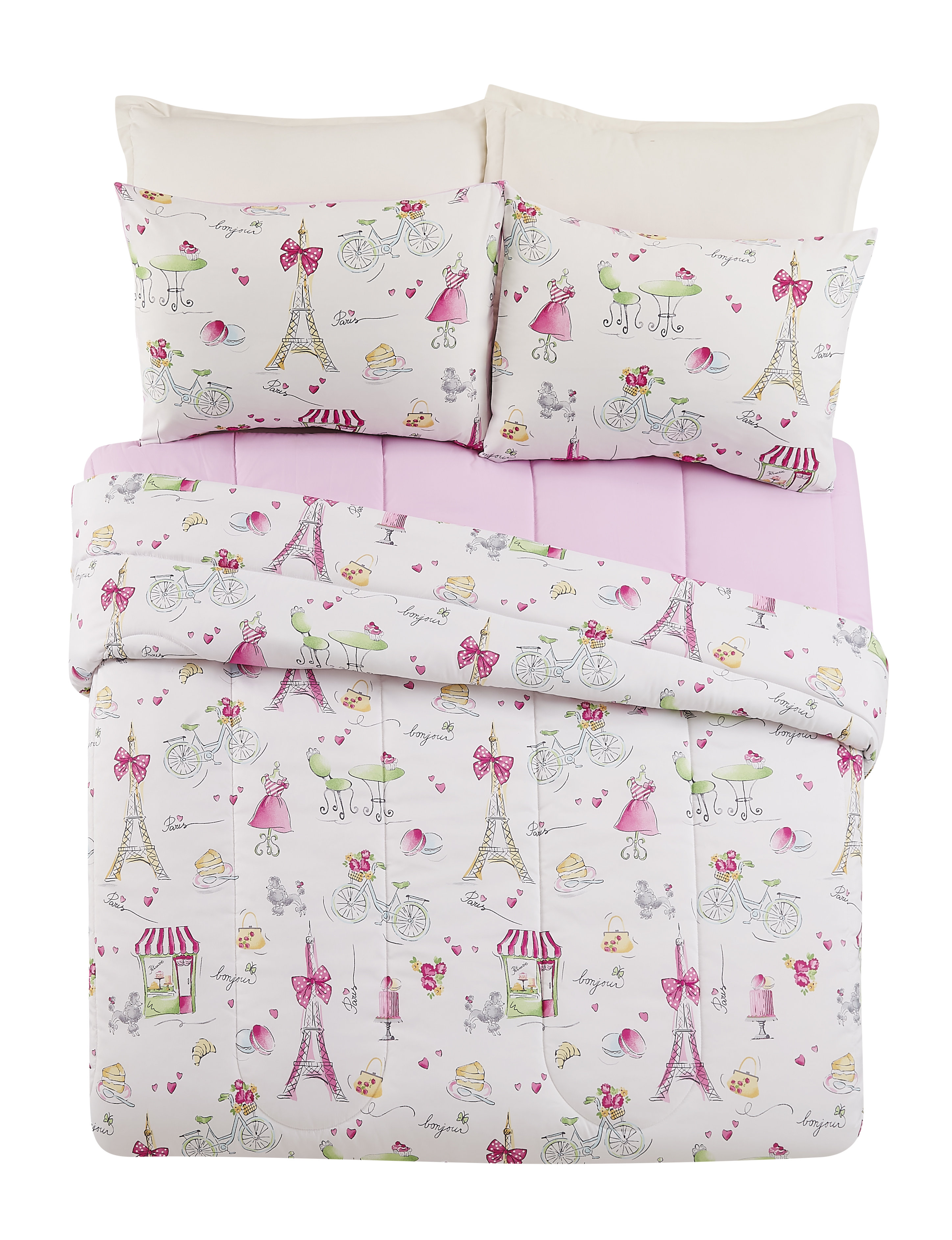 Urban Playground Pretty in Paris Reversible Pink Comforter Set ...