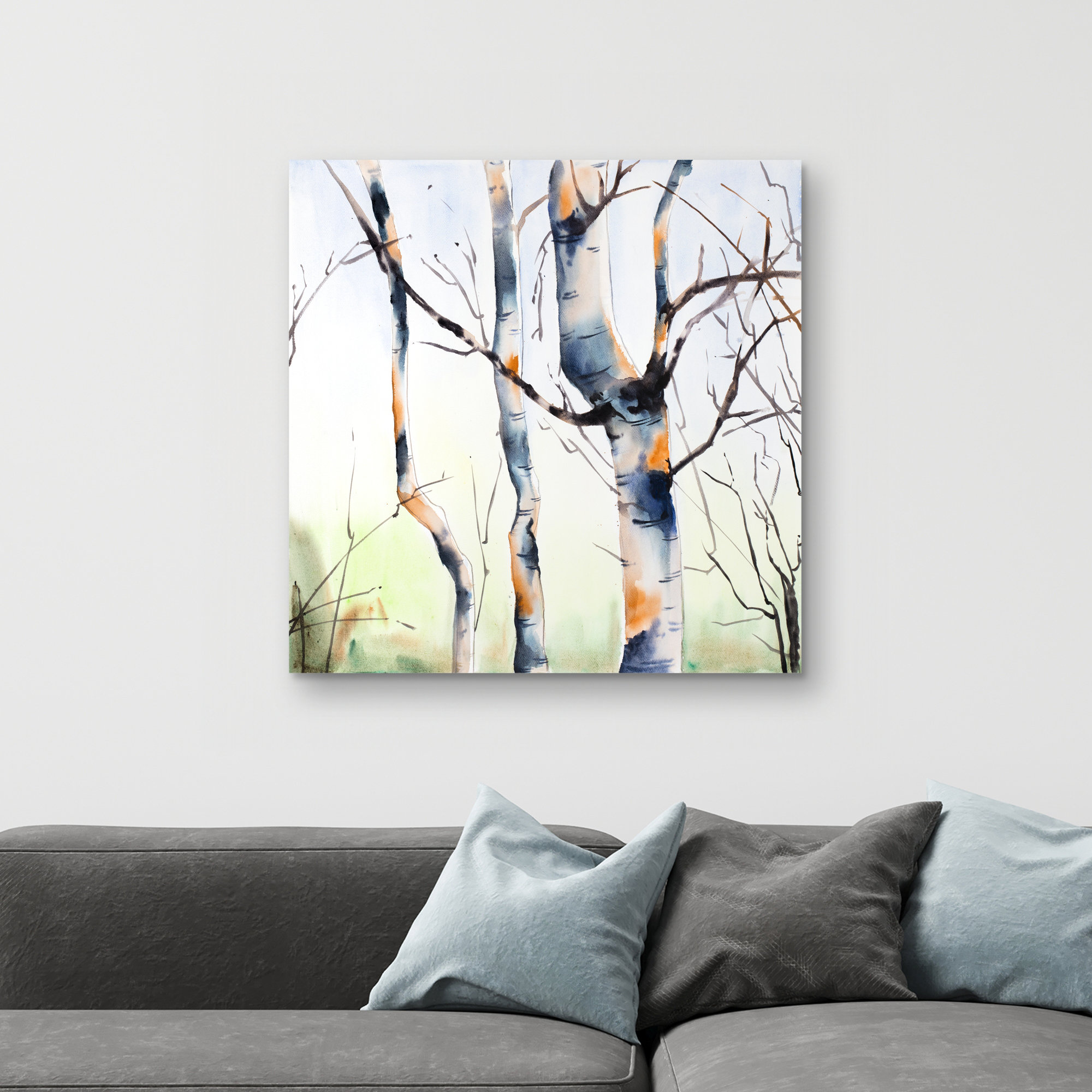 Begin Edition International Inc. Three small birch trees - 32"x32" art ...