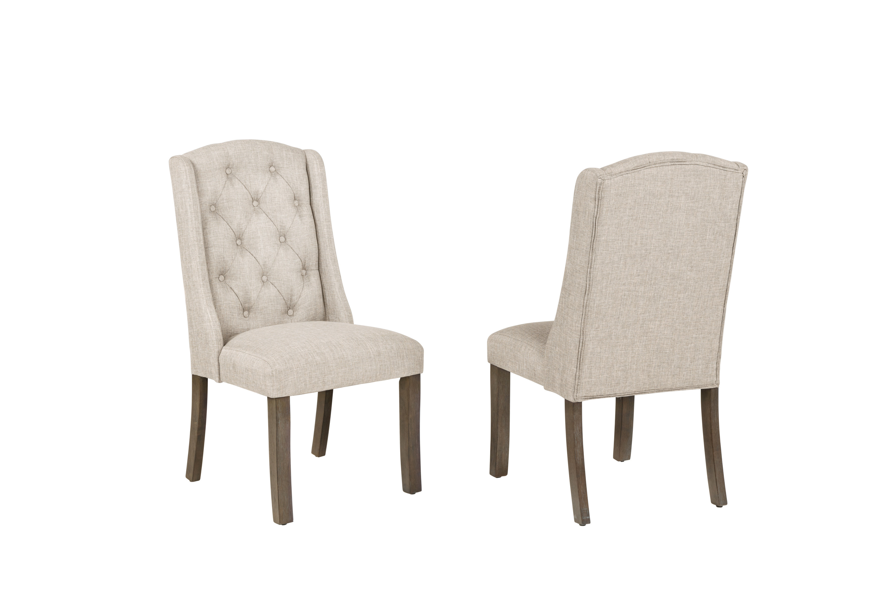 Red Barrel Studio® Winged Dining Chairs With Button Tufted Back | Wayfair