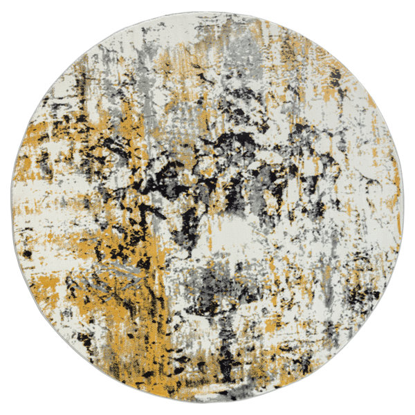 17 Stories Hellie Abstract Gray/Yellow Area Rug & Reviews | Wayfair