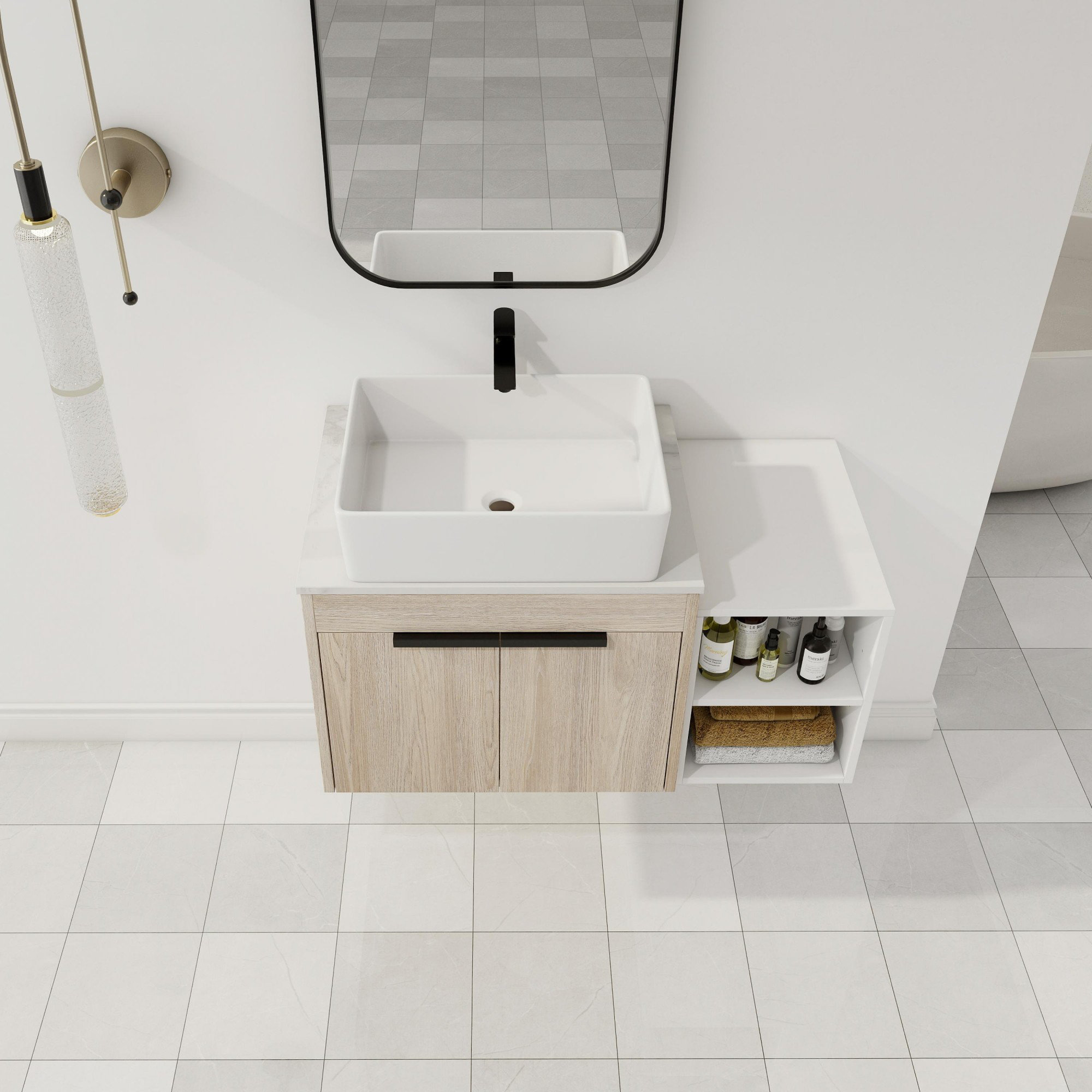 Ebern Designs 36 Inch Modern Design Wall Mounted Bathroom Vanity with ...