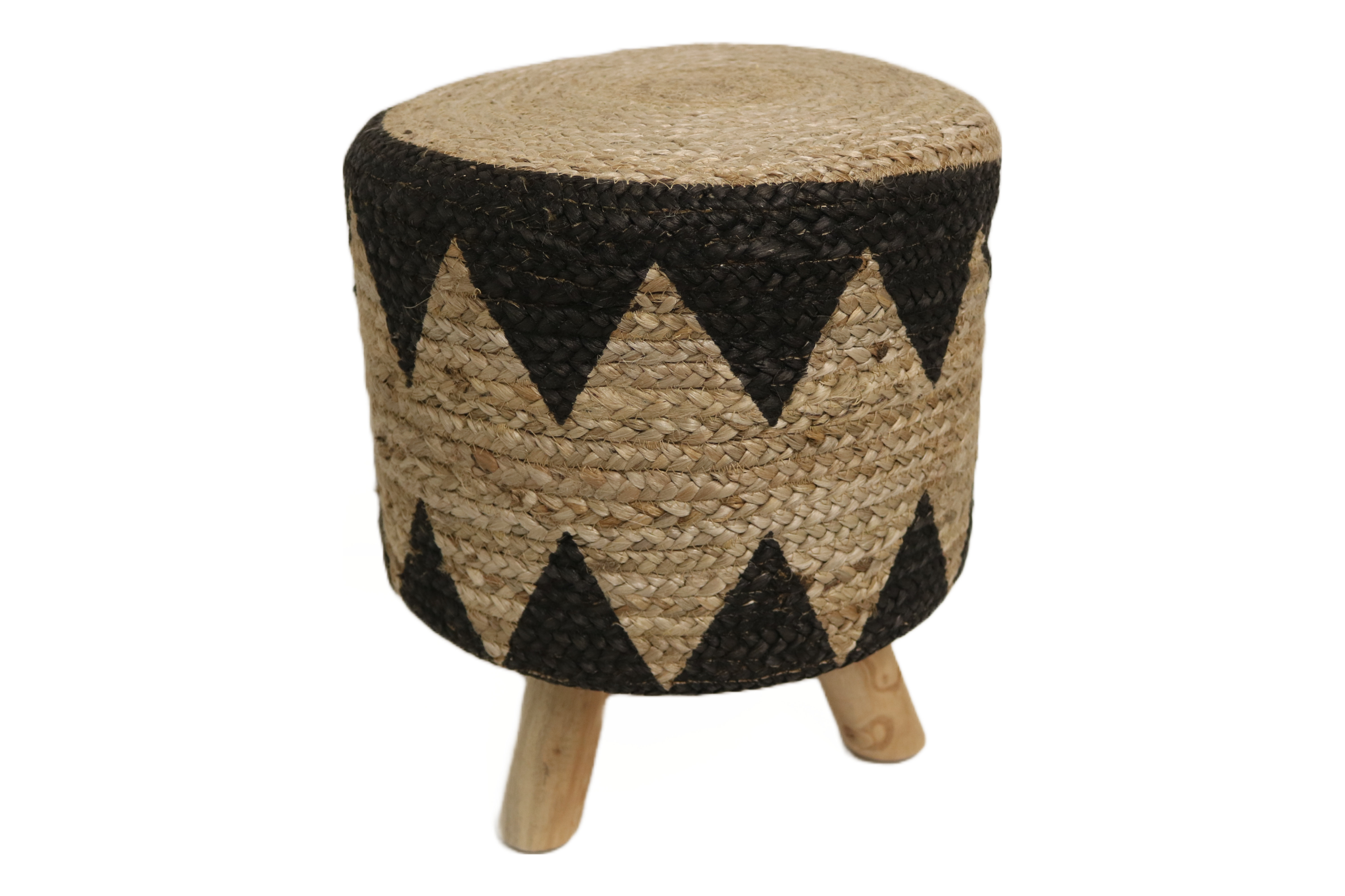 Union Rustic Gerren 14" Wide Round Geometric Footstool Ottoman ...