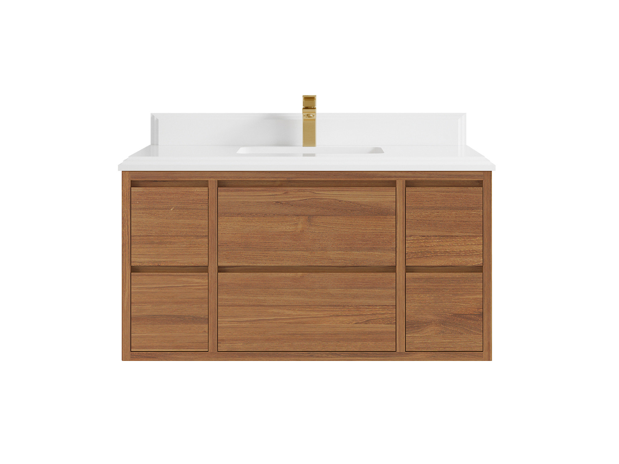 Willow Collections Madison Solid Floating Teak 42 In. W X 22 In. D ...
