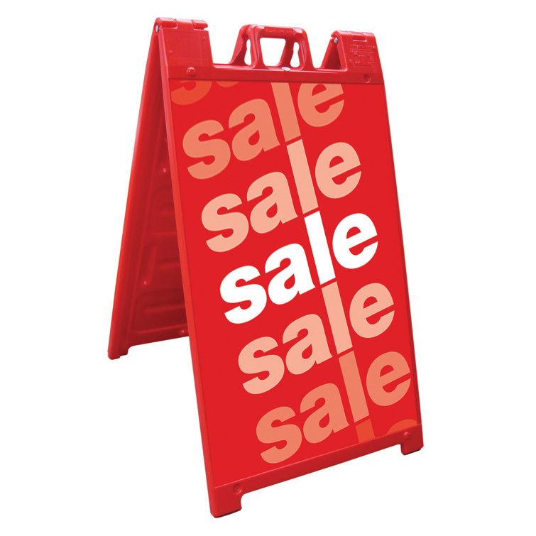 Plasticade Deluxe Signicade Folding Double Sided Sign Stand, Black (3 ...