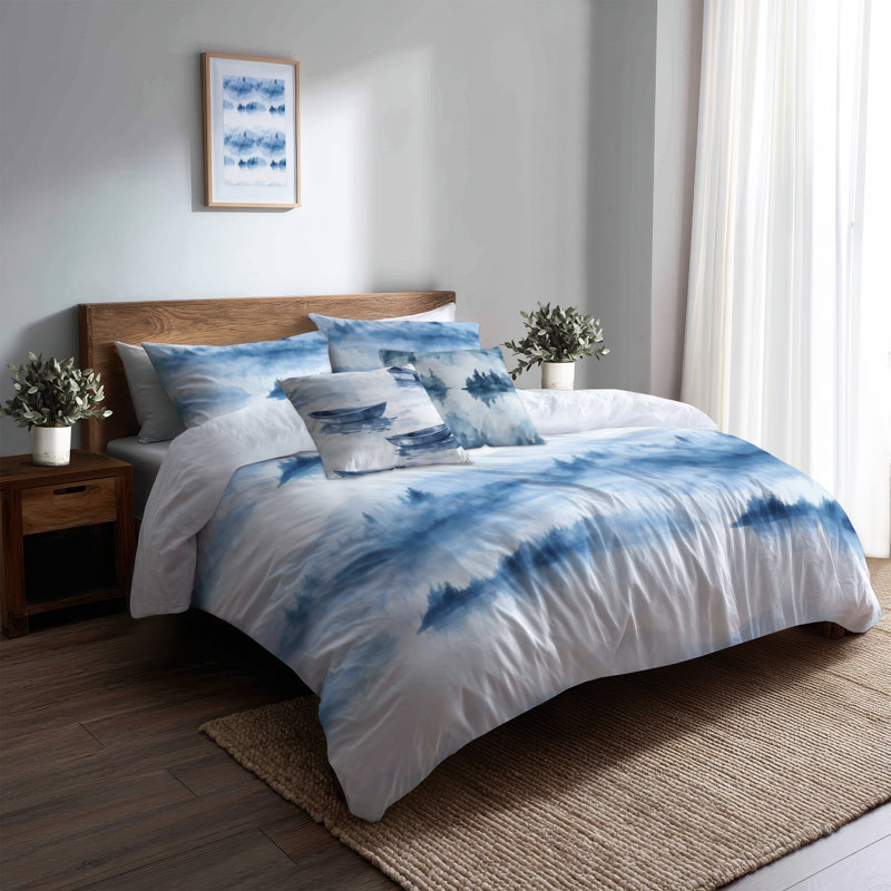 Design Art Coastal Bedding Abstract Rustic Lake Mist Duvet Cover And ...