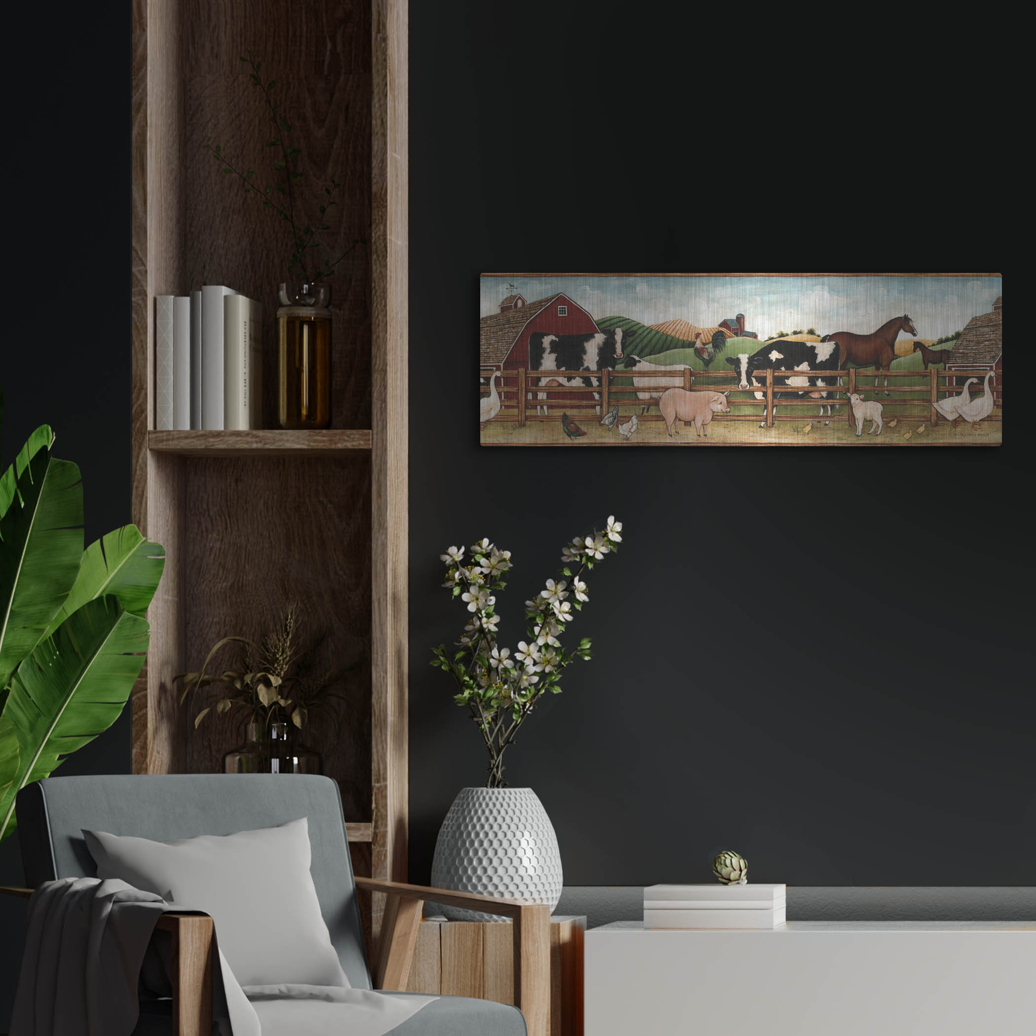 August Grove® 'Barnyard Border' by David Carter Brown Metal Wall Art ...