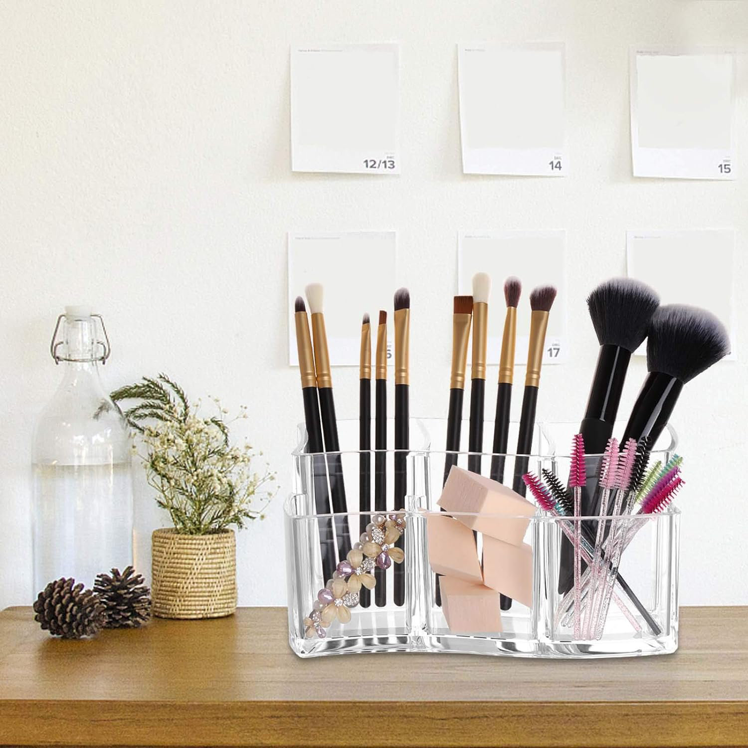Rebrilliant 6 Slot Acrylic Makeup Brushes Holder Organizer, Clear ...