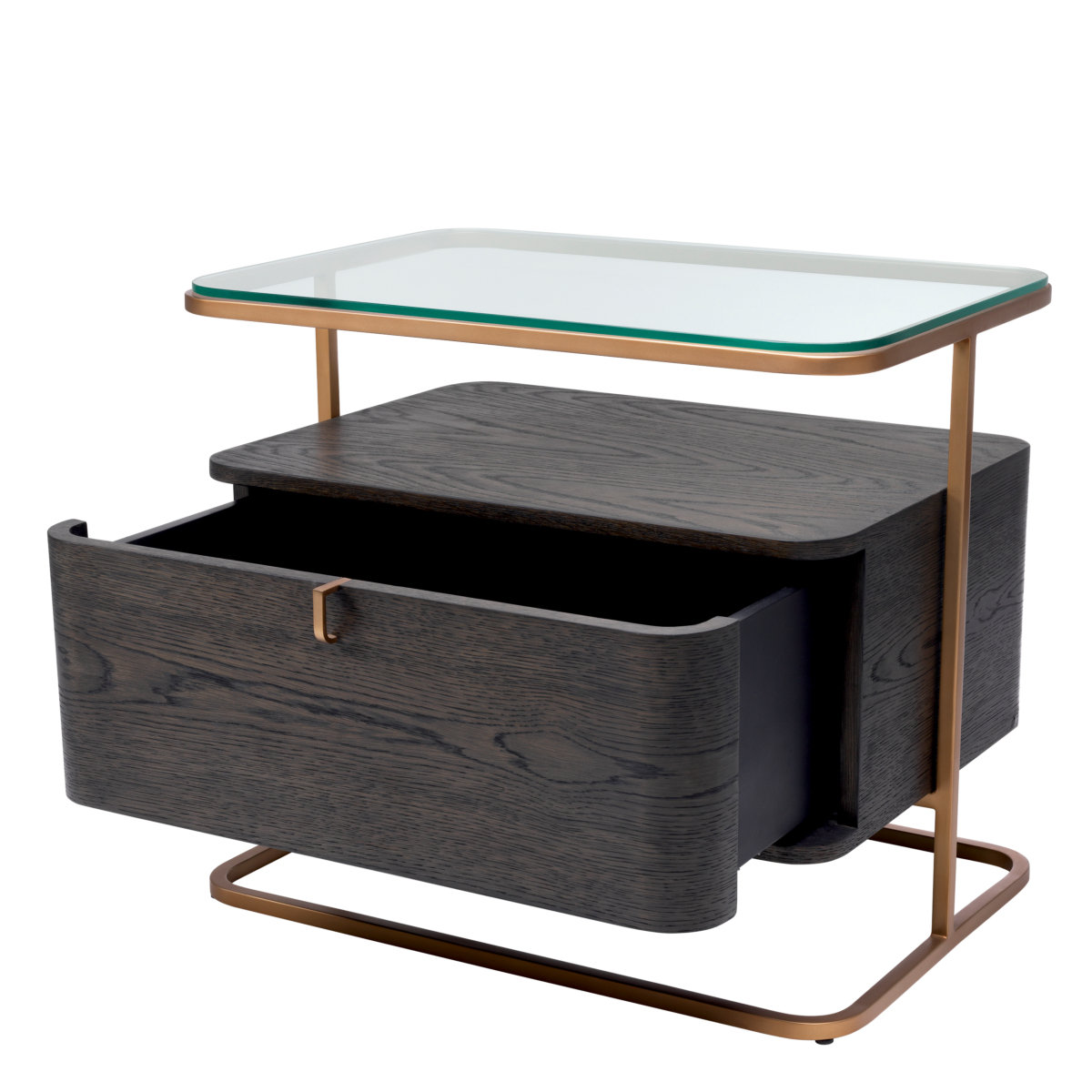 Eichholtz Augusto Glass Top Frame End Table with Storage | Perigold