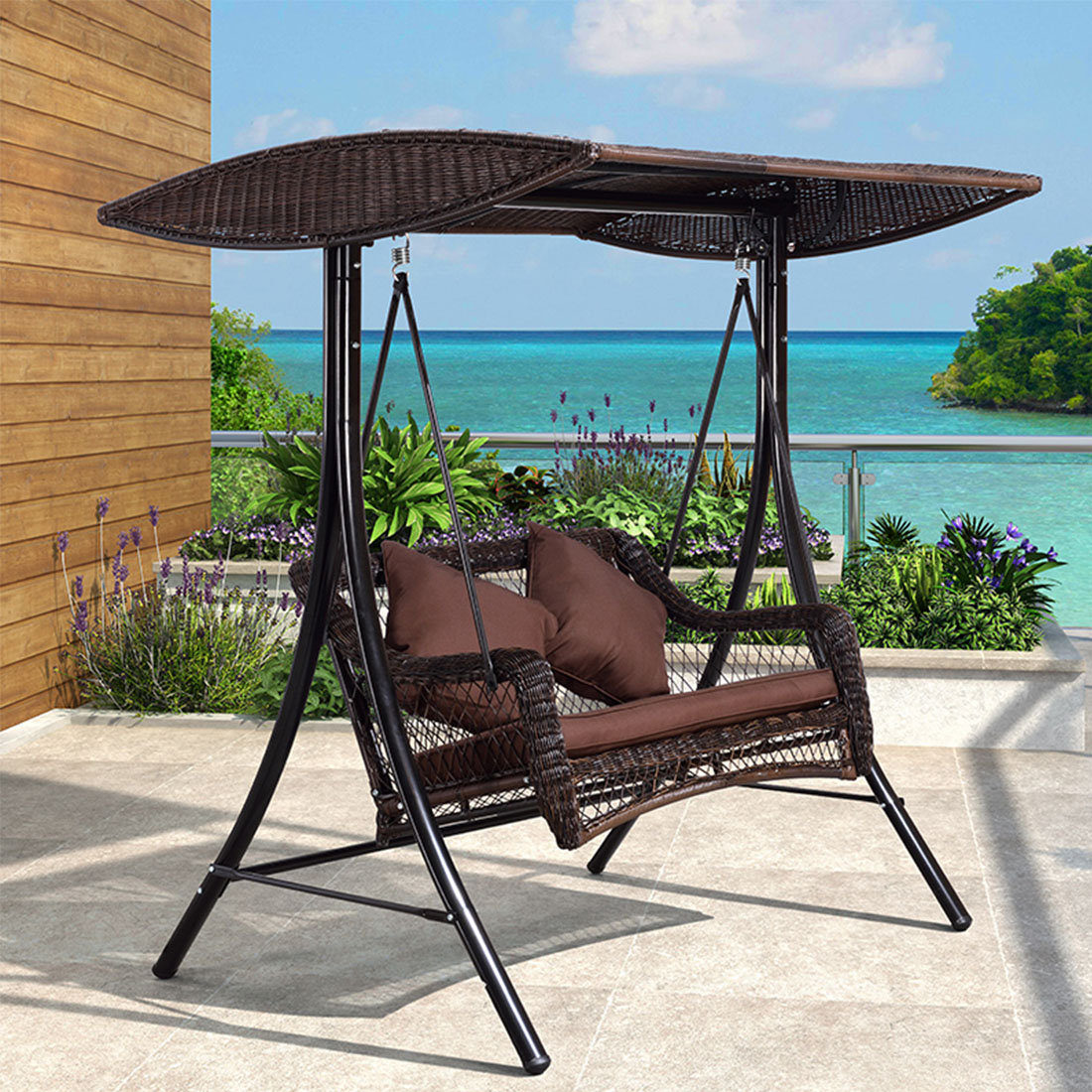 DineElegance.r 2 Person Porch Swing with Canopy | Wayfair