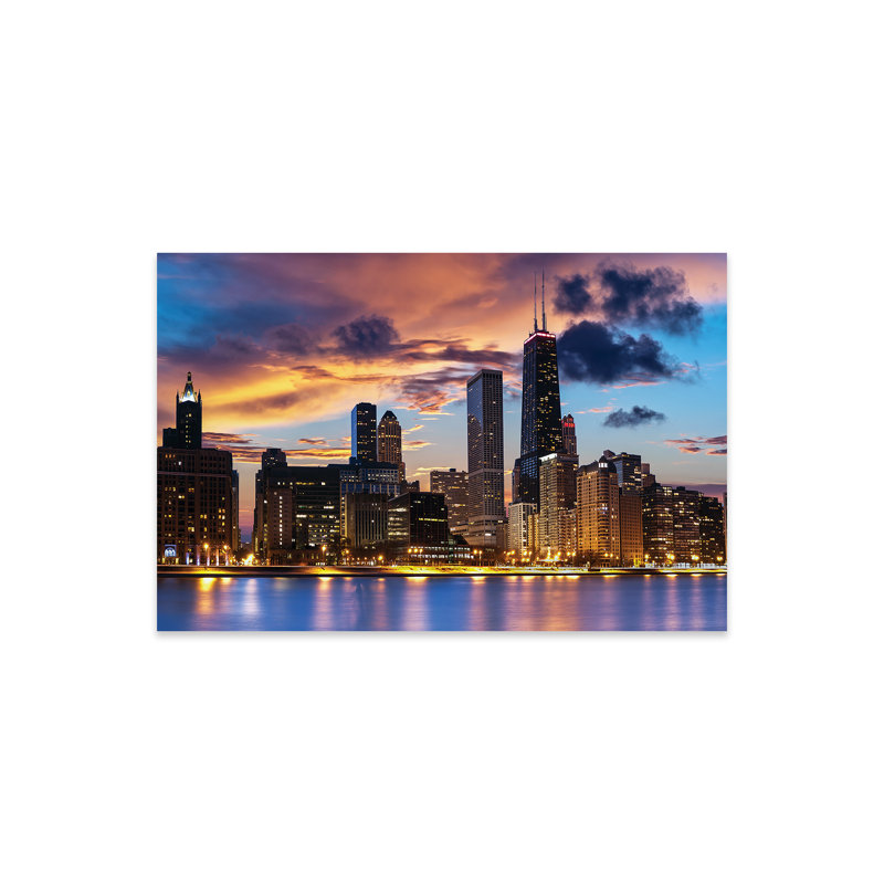 Latitude Run® Chicago Skyline by Paul Rommer - Unframed Print | Wayfair