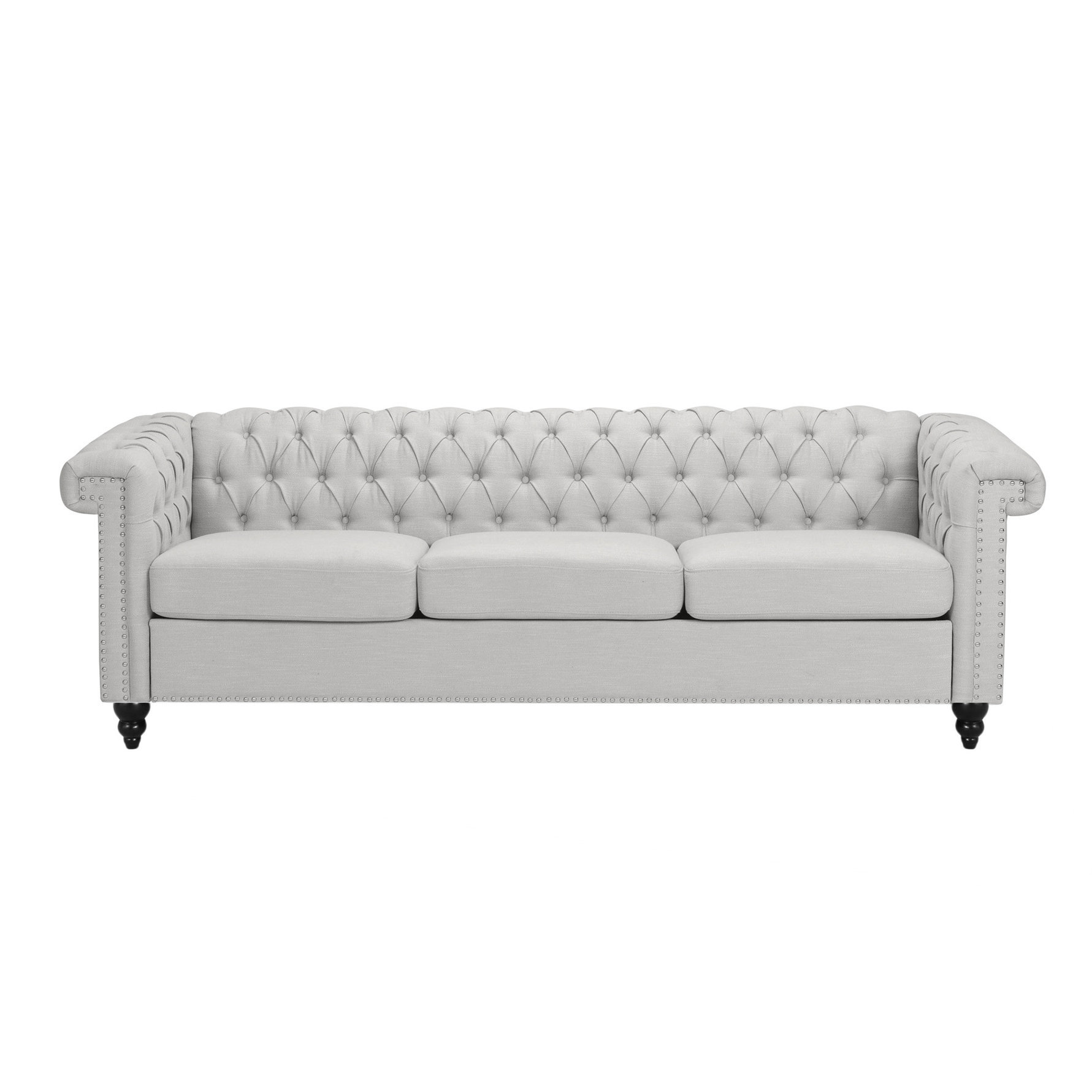 Red Barrel Studio® 3 Seater Grey Living Room Furniture, With Deep ...